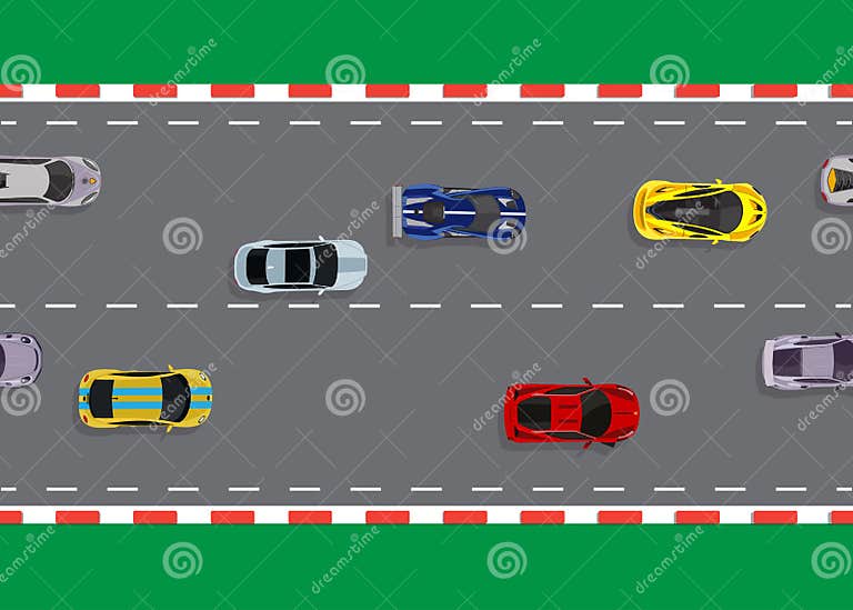 Car Racing Top View Background Vector Illustration Editorial Stock ...
