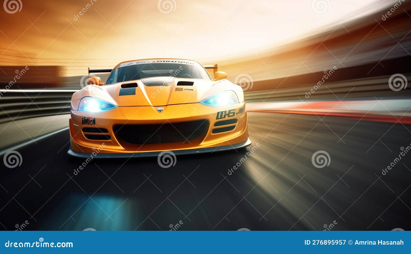 Car Racing on a Track with Motion Blur. Generative Ai Stock ...