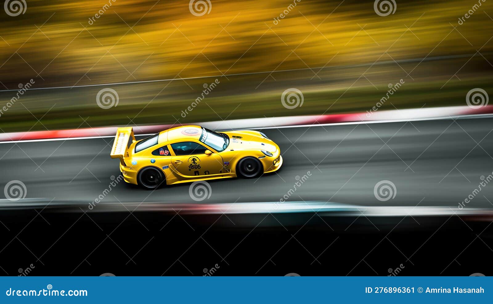 Car Racing on a Track with Motion Blur. Generative Ai Stock ...