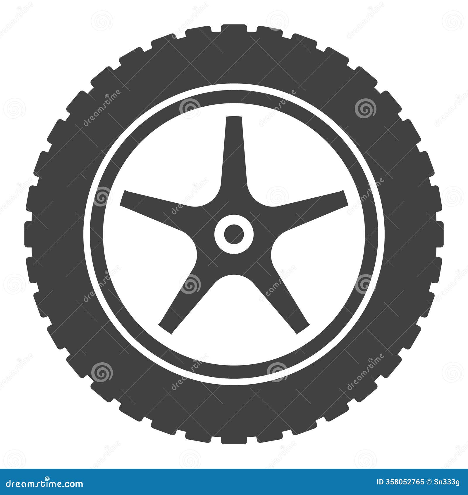 Car Racing Wheel Vector Simple Icon. Tire with Disc Vector Symbol Stock ...