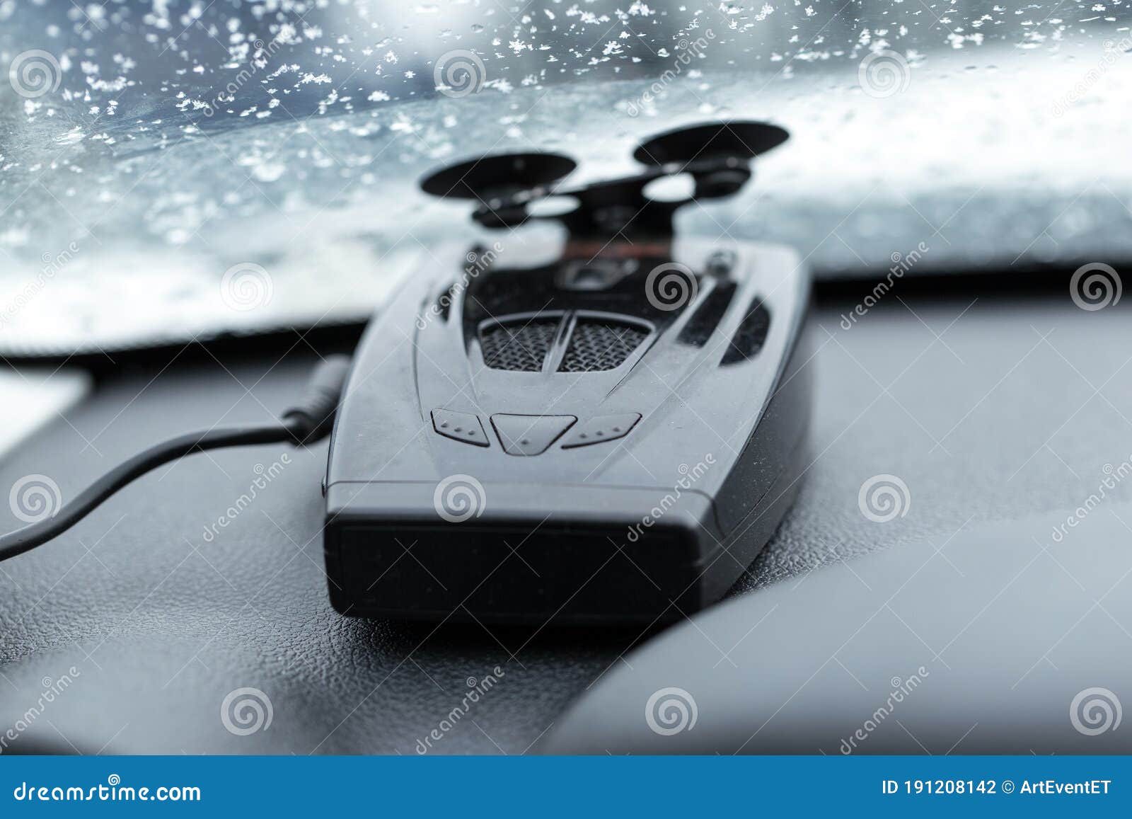 Car Radar Detector Installed on Window Stock Photo - Image of installed ...