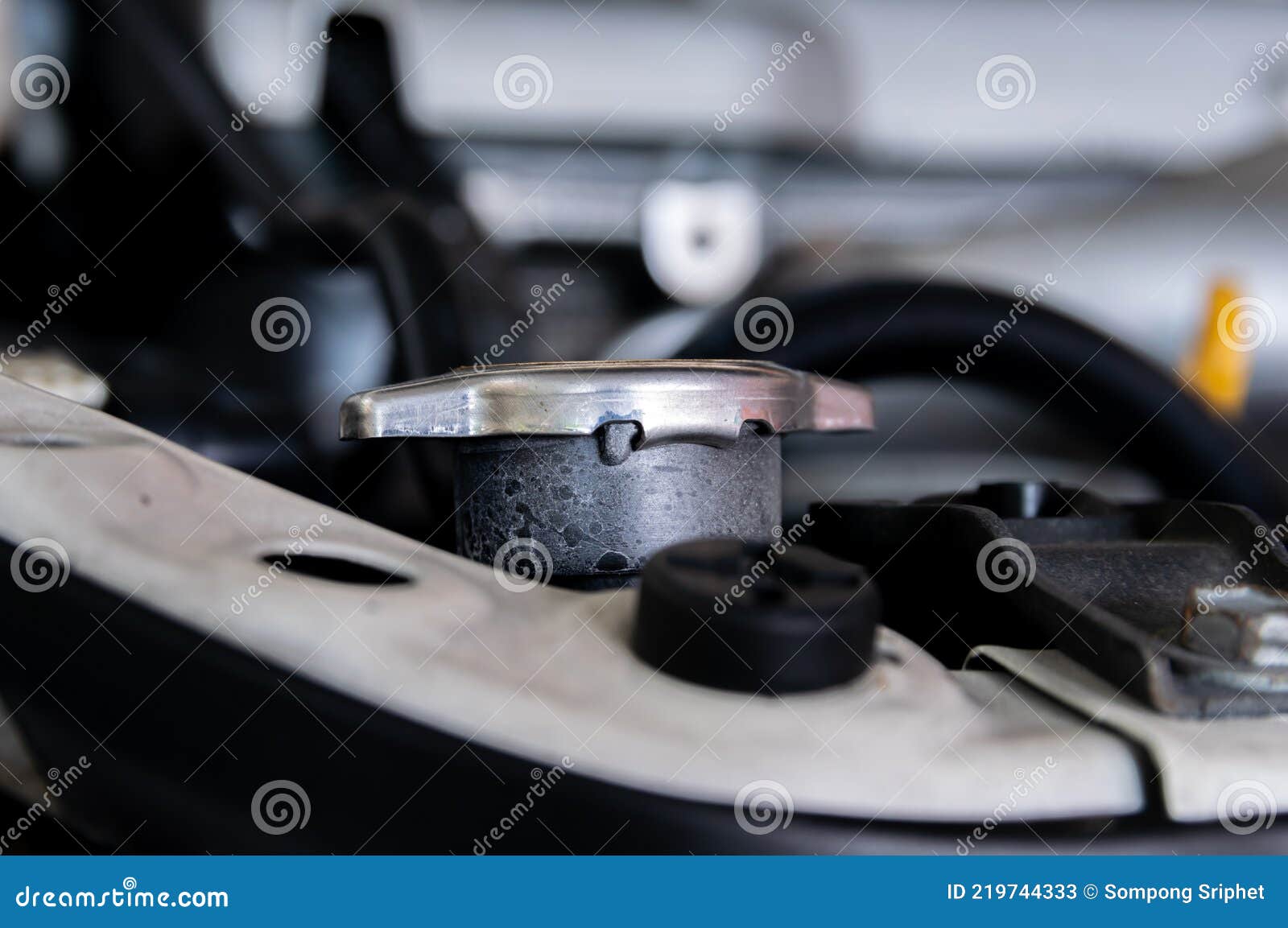 Car Radiator Cap Maintenance Stock Image - Image of cool, repair: 219744333