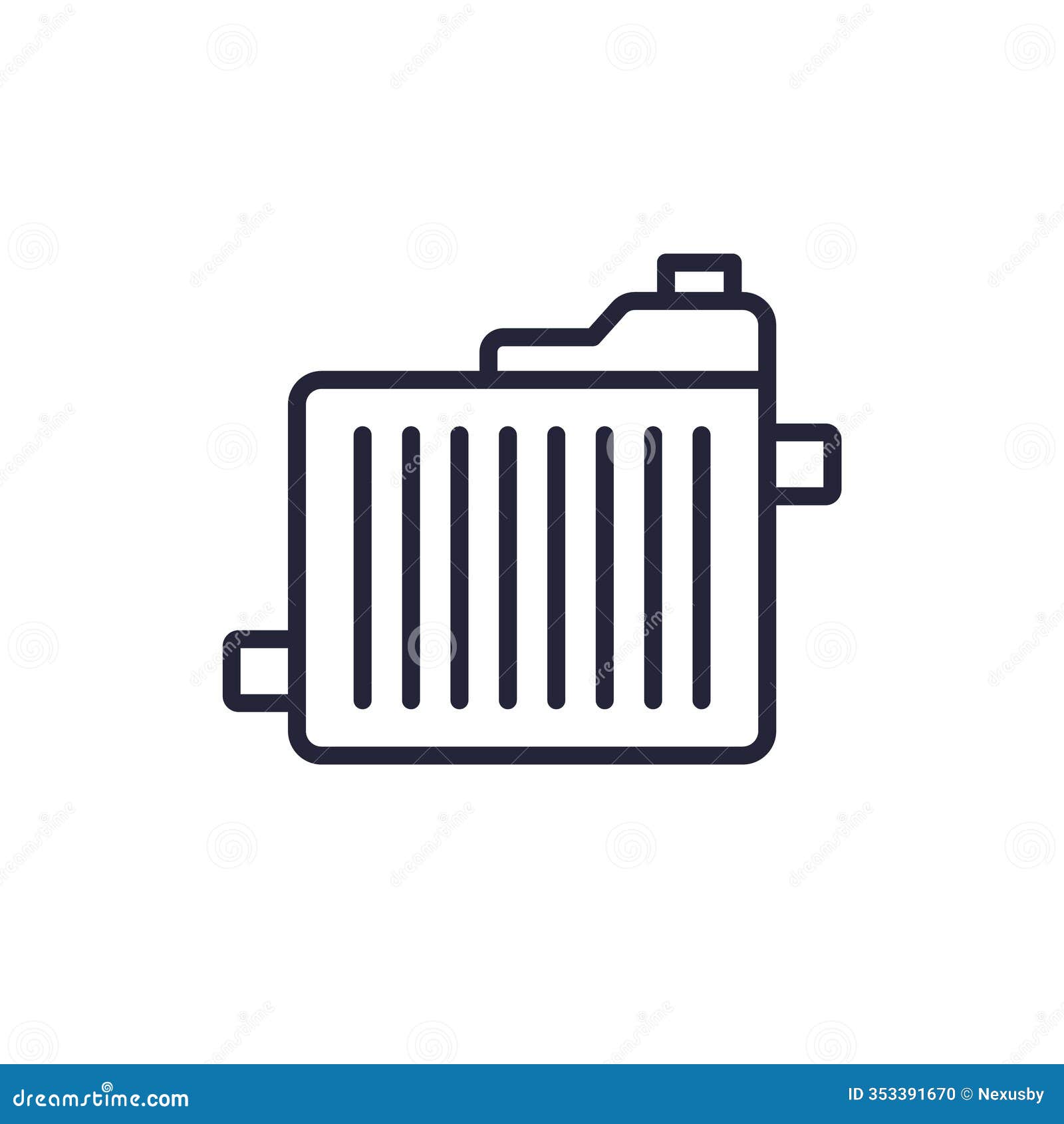 Car Radiator Icon in Line Style Stock Illustration - Illustration of ...