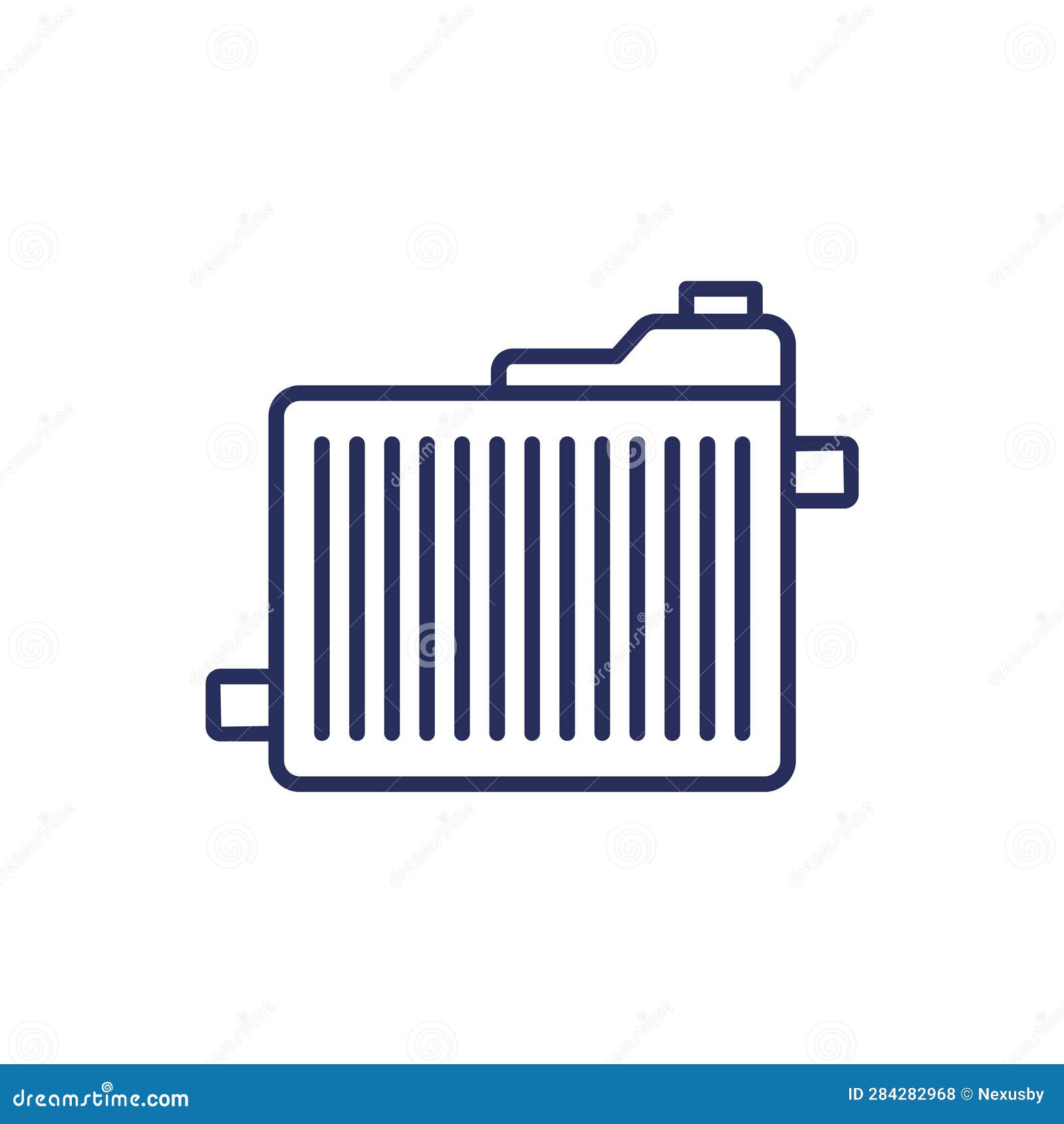 Car Radiator Icon, Line Vector Stock Vector - Illustration of engine ...