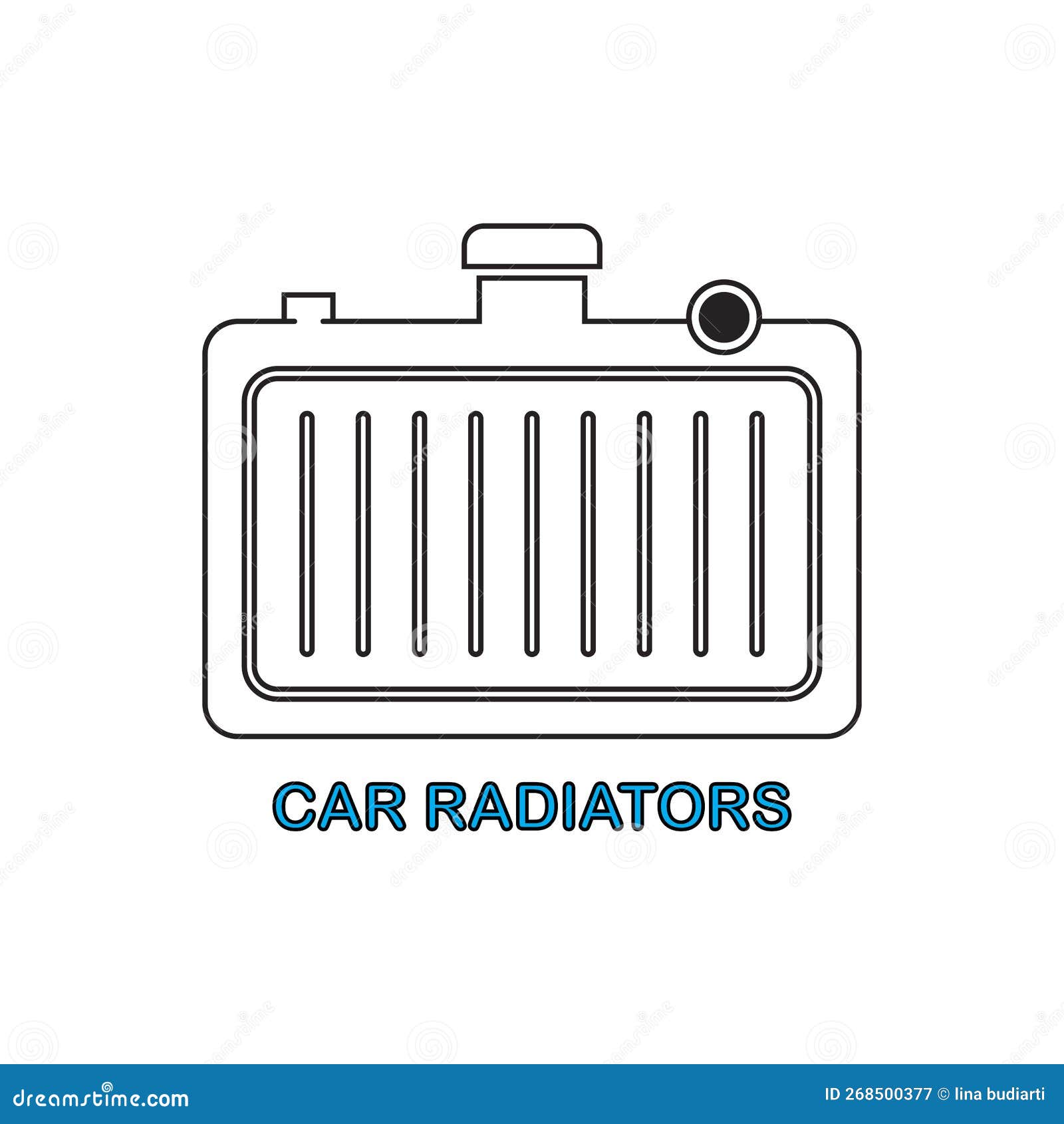 Car radiator icon stock vector. Illustration of outline - 268500377