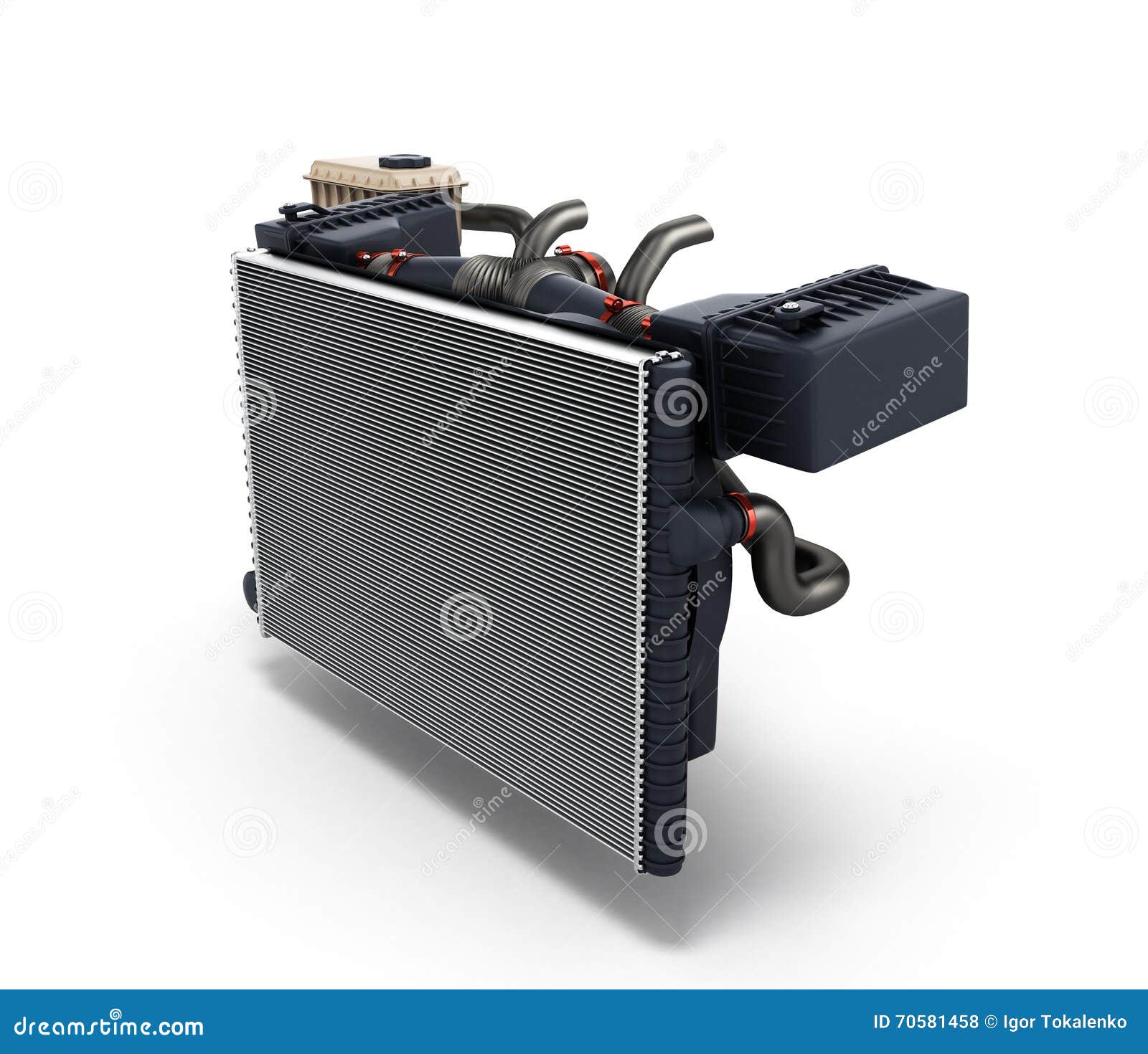Car Radiator Isolated on White Background 3d Render Stock Illustration ...
