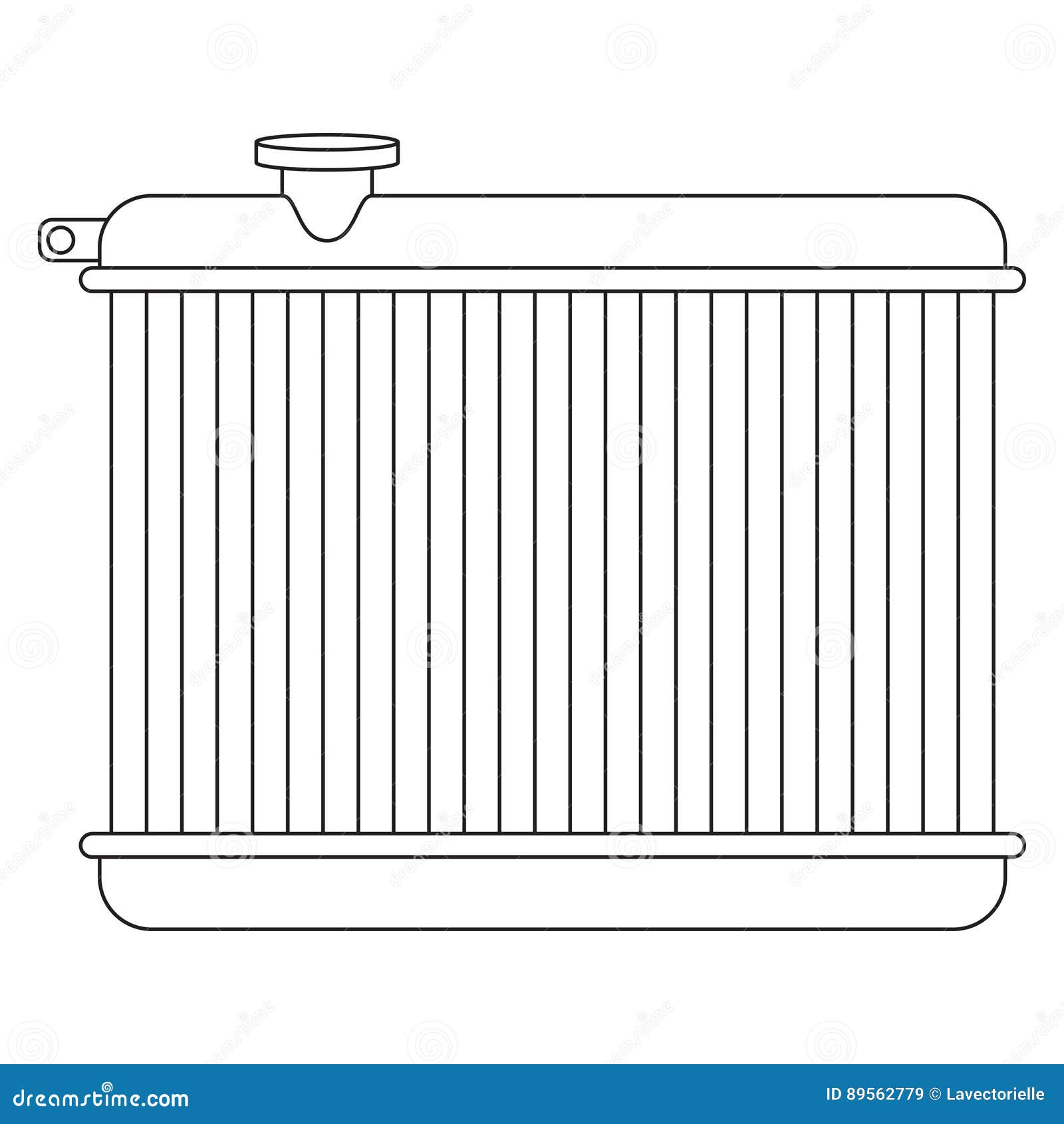 Car radiator stock vector. Illustration of exhaust, drawing - 89562779