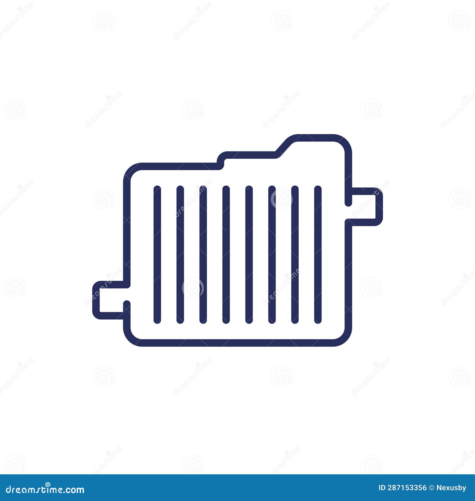 Car Radiator Line Icon on White Stock Illustration - Illustration of ...