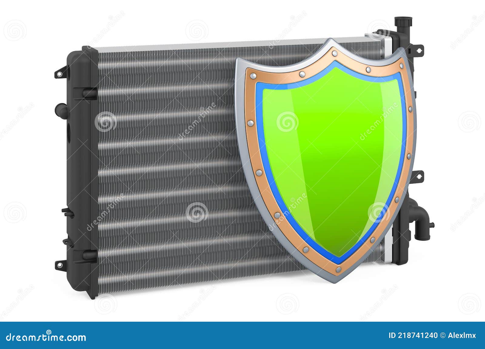 Car Radiator with Shield. 3D Rendering Stock Illustration ...