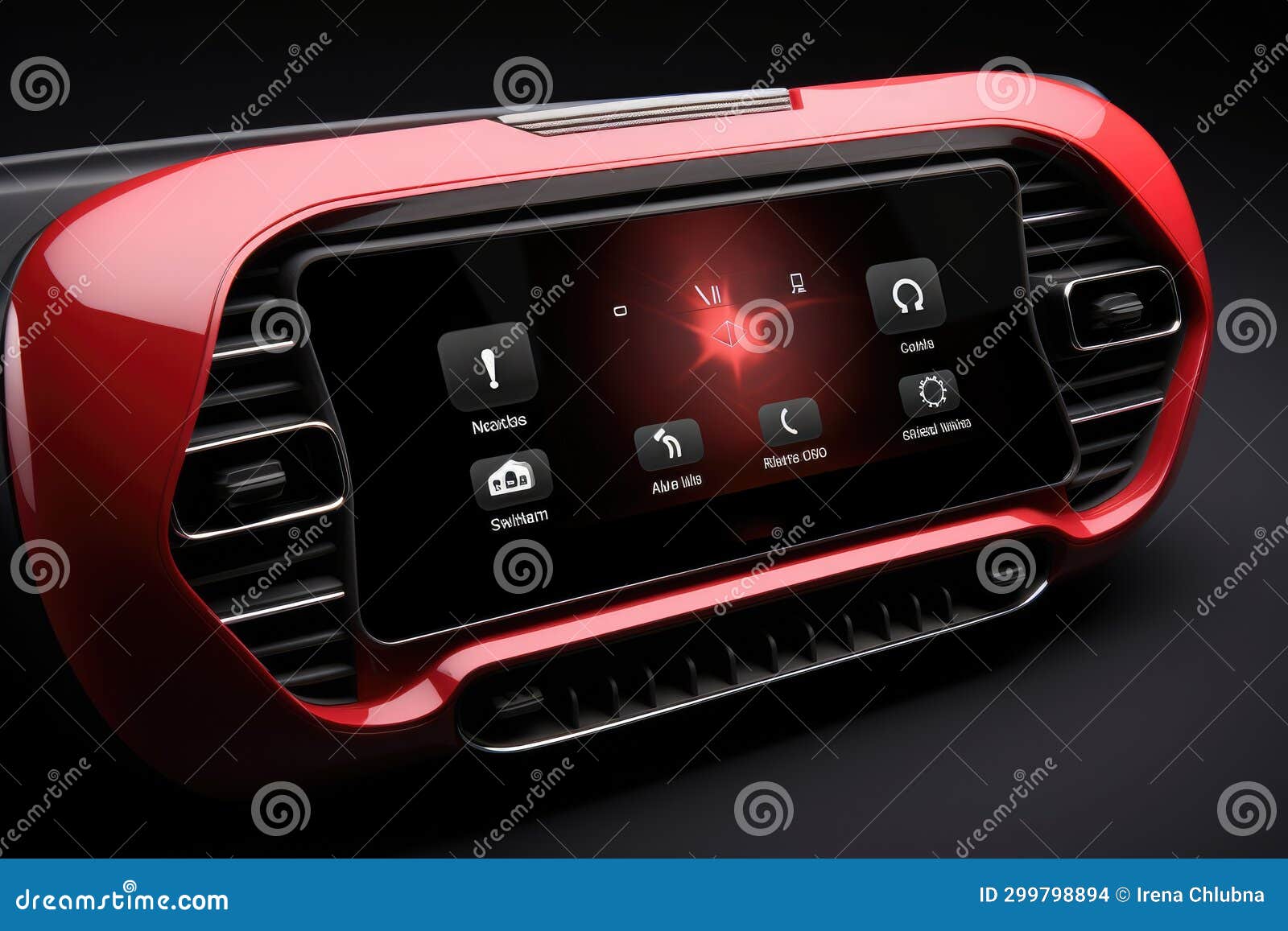 Car Radio. Multimedia System Display of Modern Car Stock Illustration ...