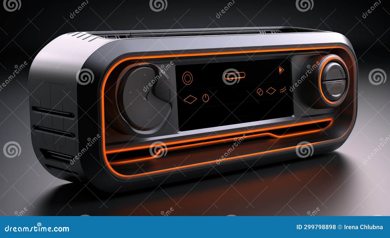 Car Radio. Multimedia System Display of Modern Car Stock Illustration ...