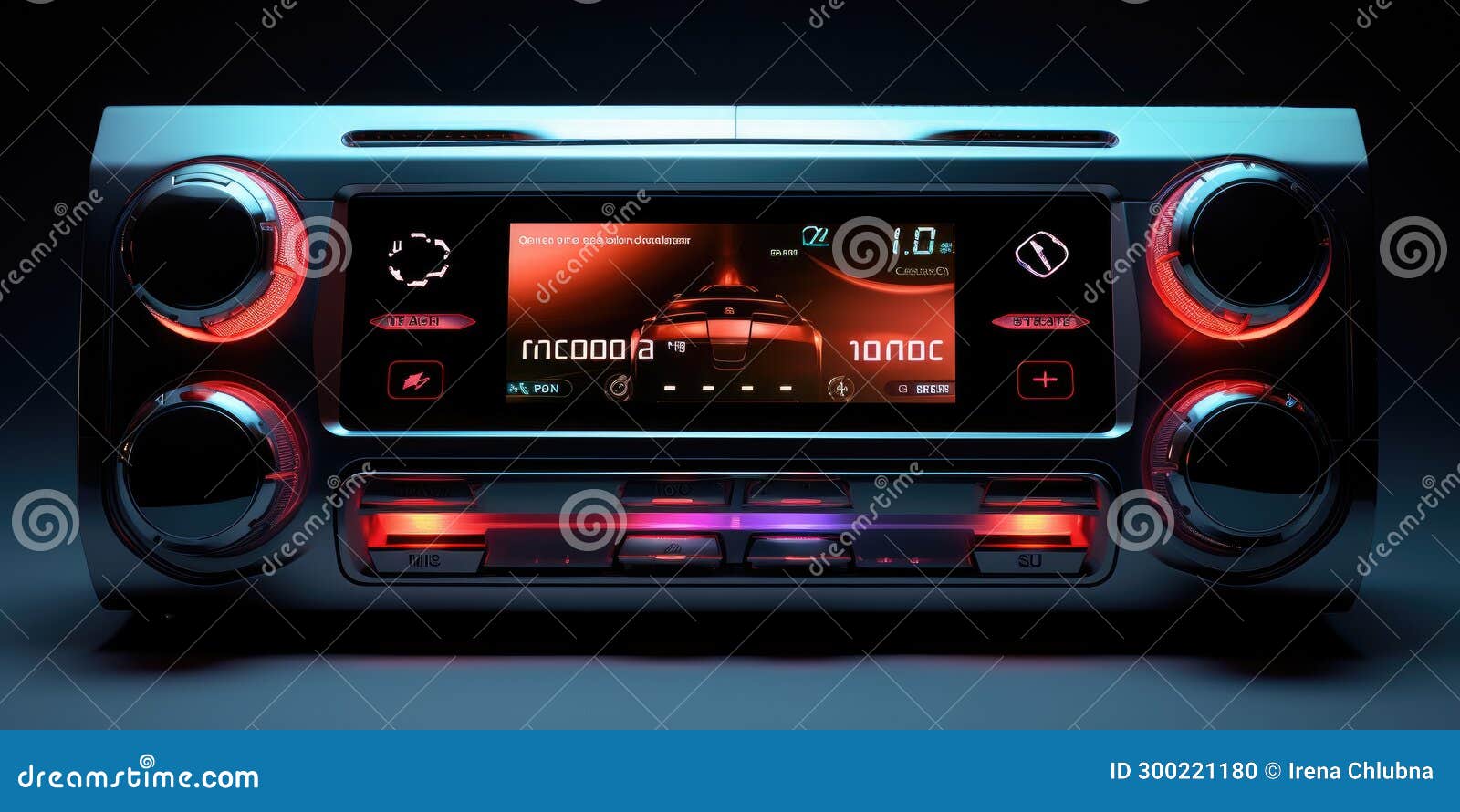 Car Radio. Multimedia System Display of Modern Car Stock Illustration ...