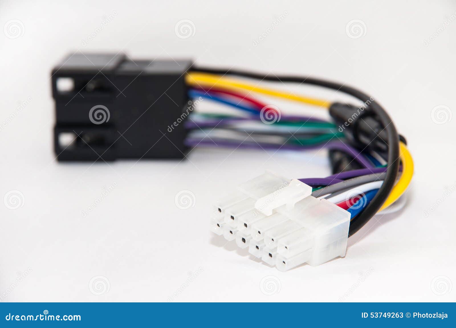 Car Radio Player Instalation Cables Stock Image - Image of cable ...