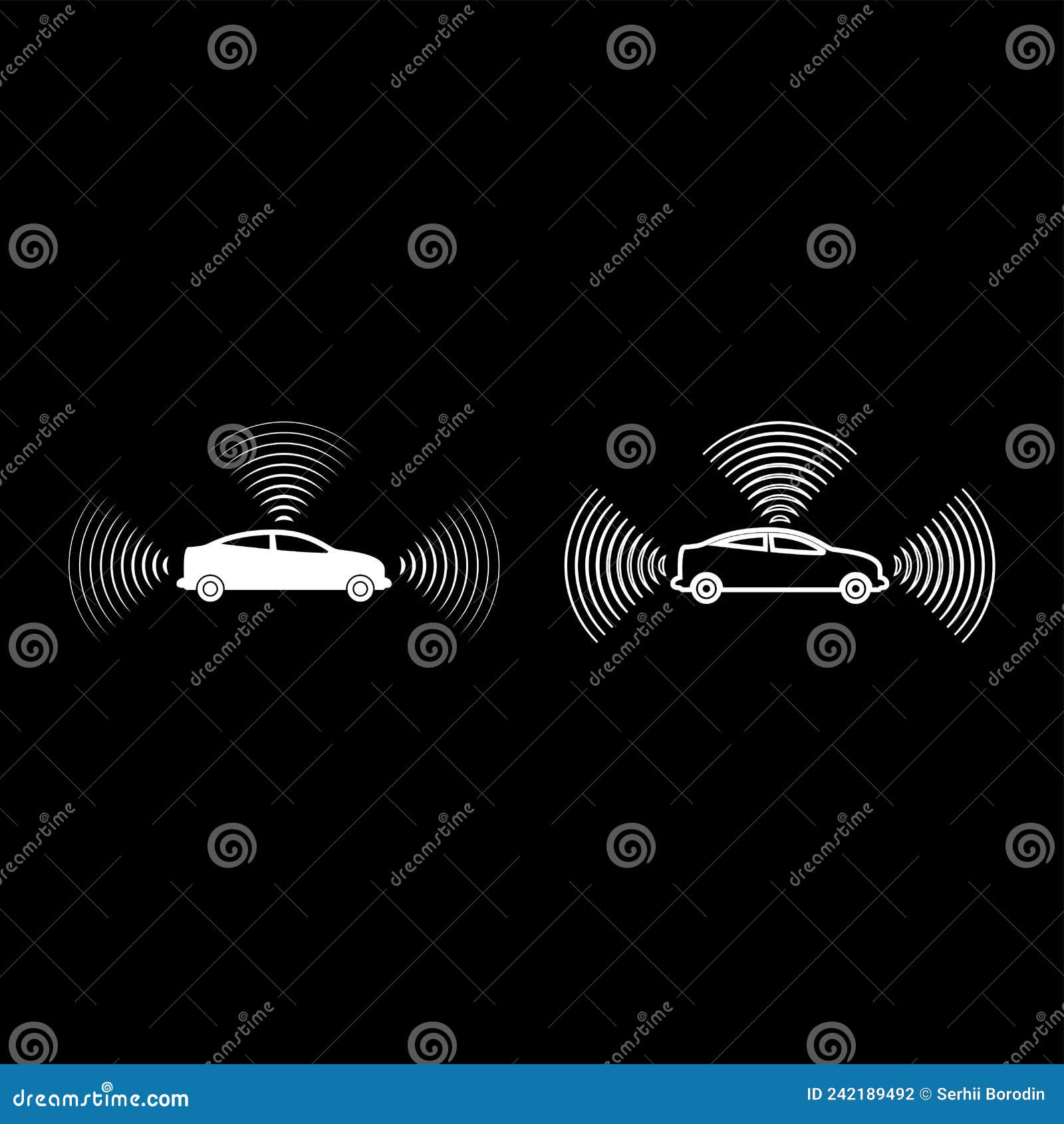 Car Radio Signals Sensor Smart Technology Autopilot All Direction Set ...