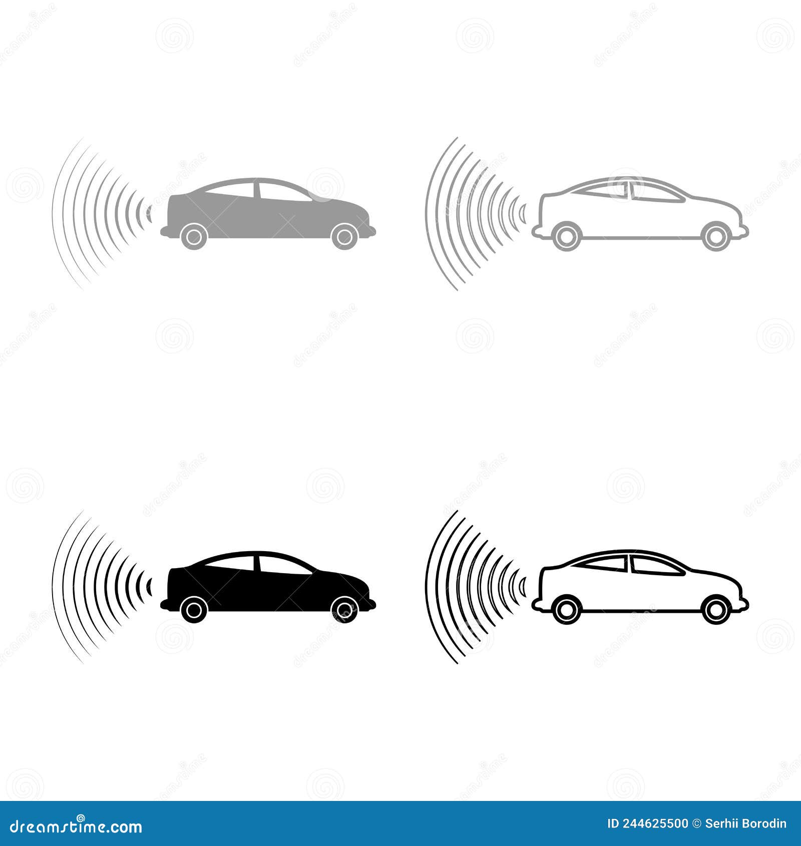 Car Radio Signals Sensor Smart Technology Autopilot Back Direction Set ...
