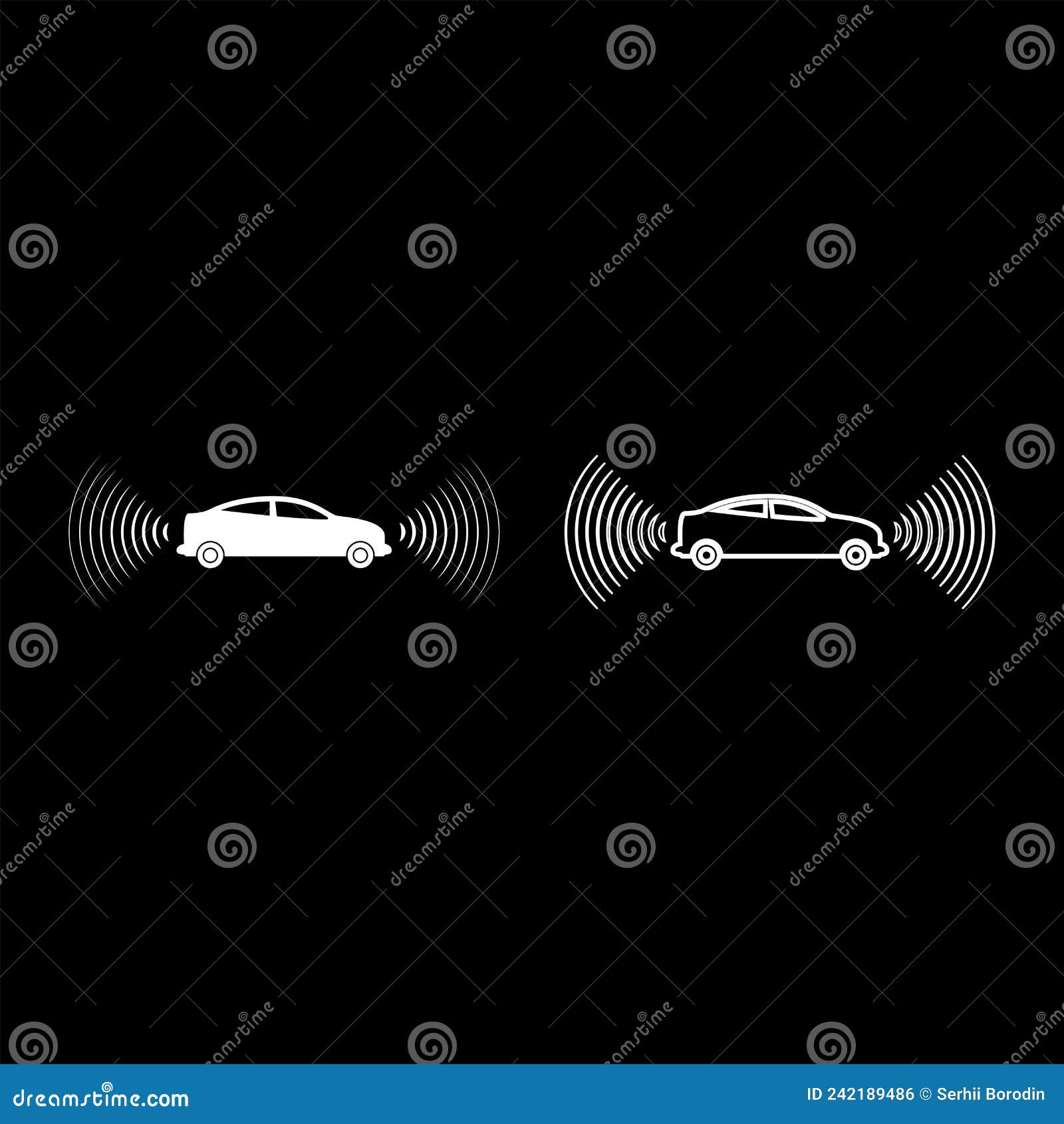 Car Radio Signals Sensor Smart Technology Autopilot Front and Back ...