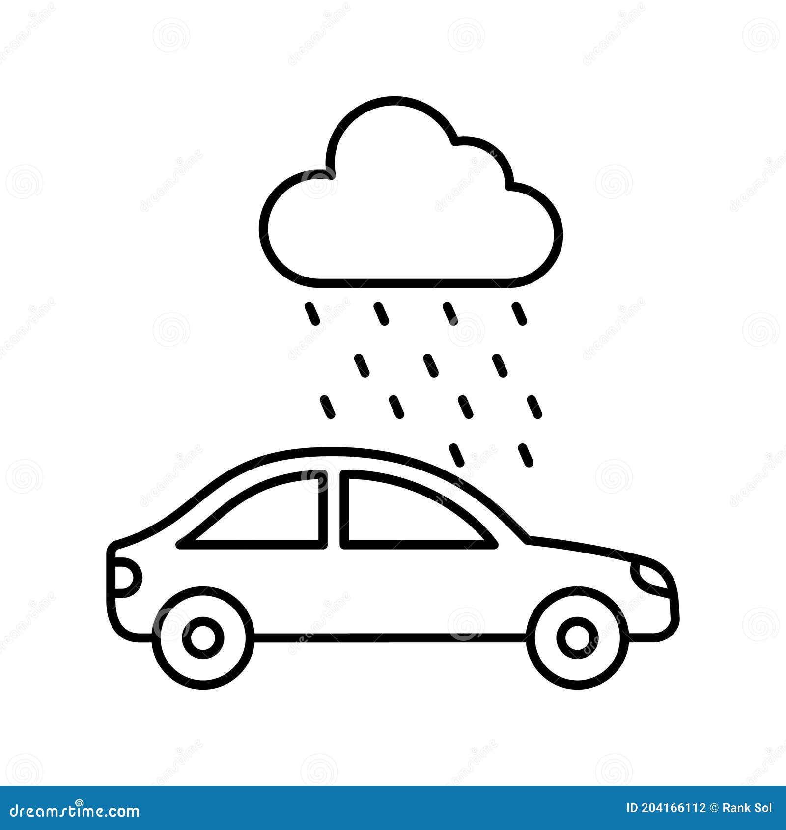 Car in Rain Isolated Vector Icon that Can Be Easily Modified or Edited ...