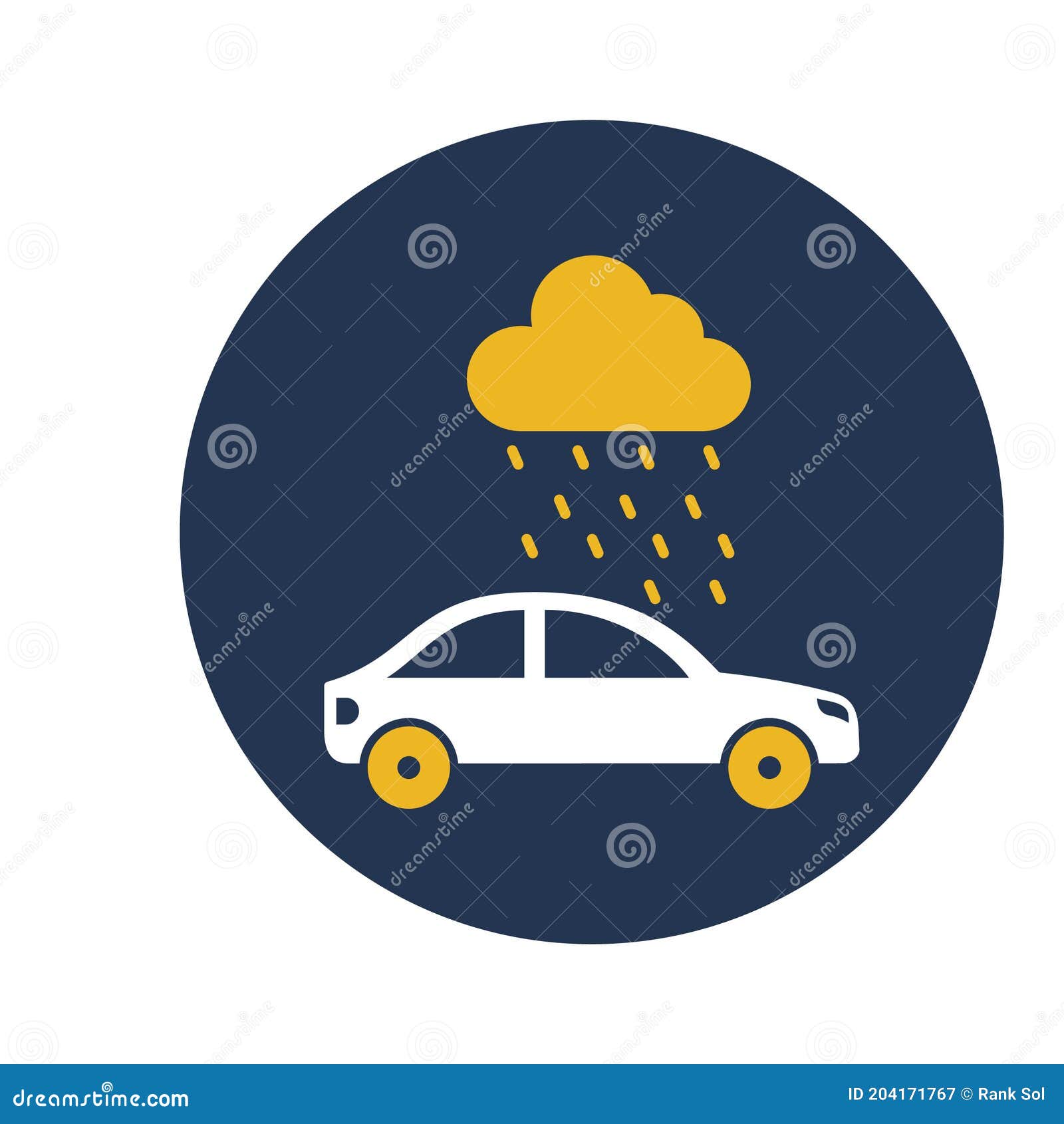 Car in Rain Isolated Vector Icon that Can Be Easily Modified or Edited ...