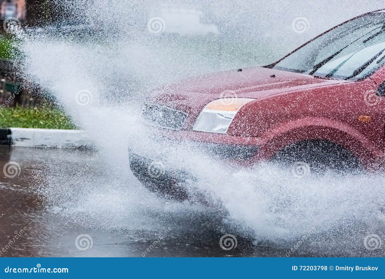 Car Rain Puddle Splashing Water Stock Photo - Image of bubble ...