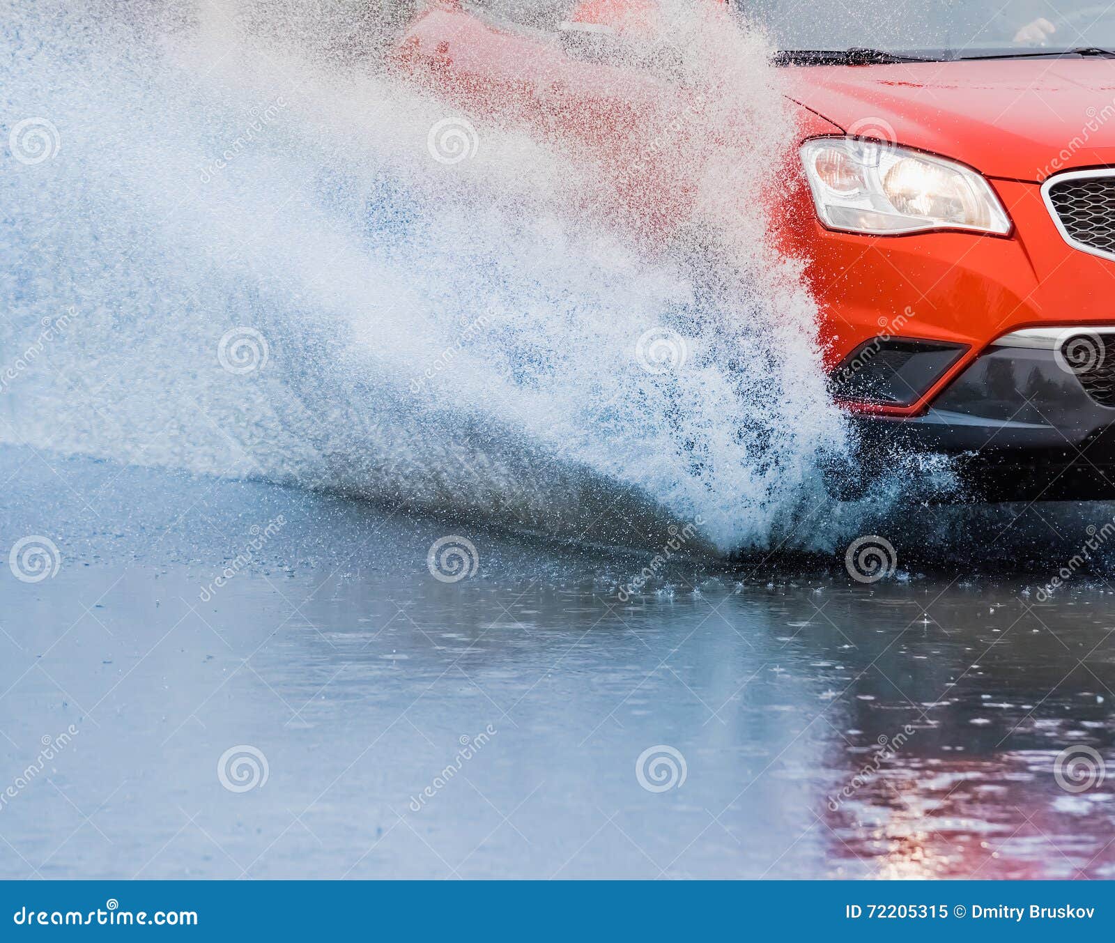 Car Rain Puddle Splashing Water Stock Image - Image of drop, speed ...