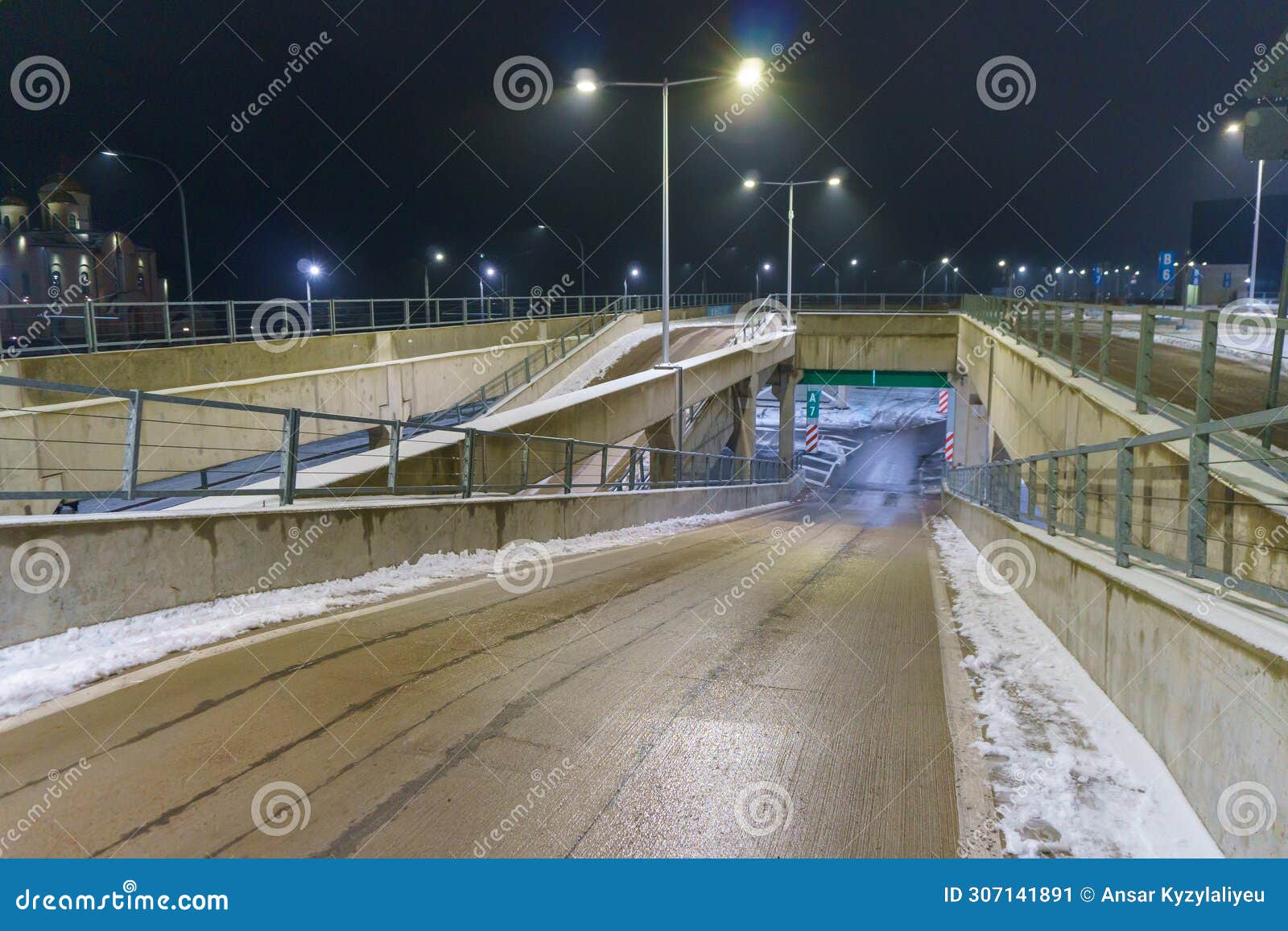 A Car Ramp for Moving between the Floors of a Multi-level Parking Lot ...