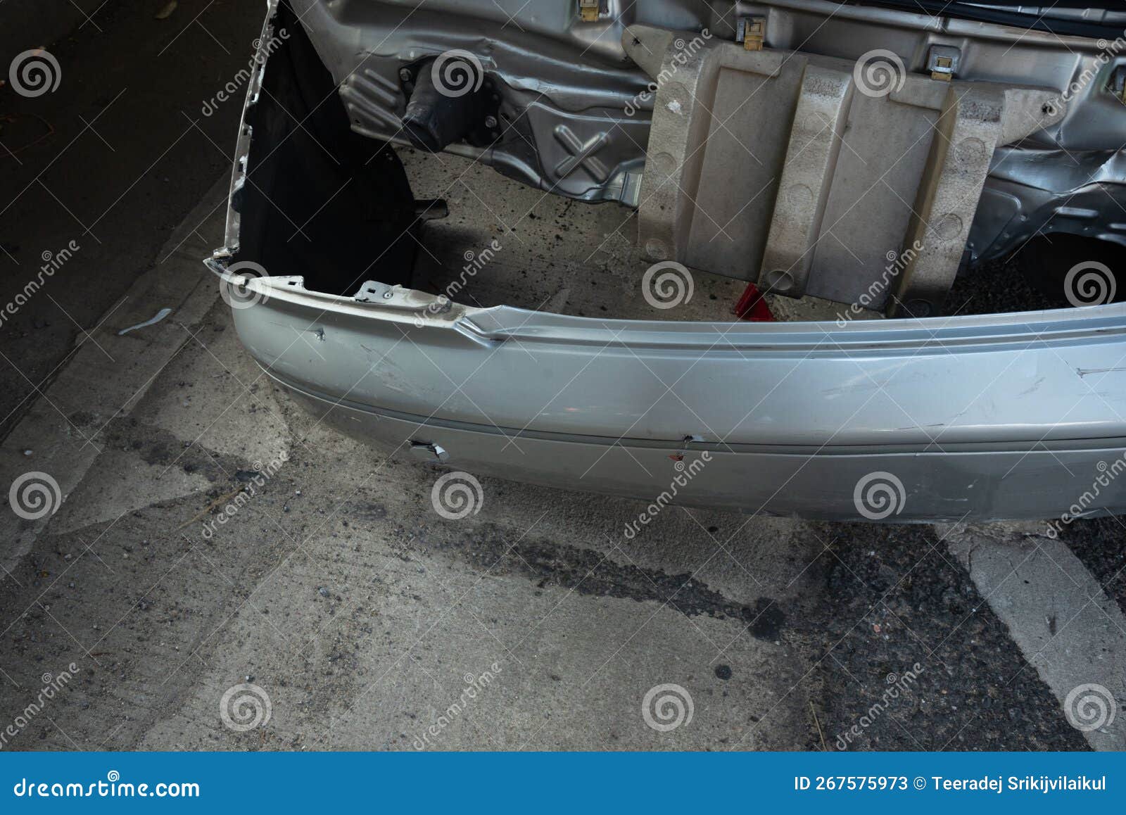 Car Rear Bumper Damaged after Being Hit Stock Image - Image of body ...
