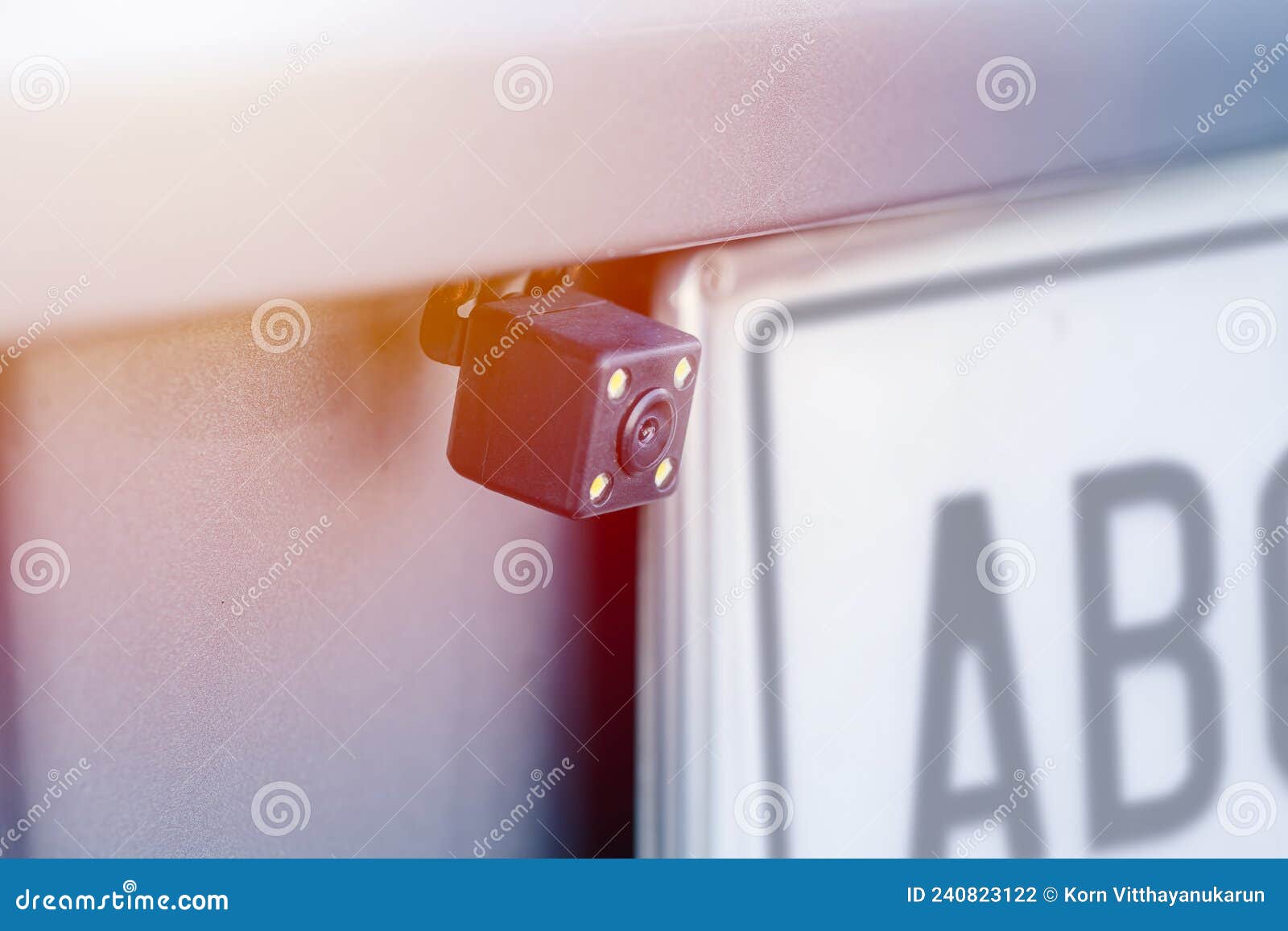 Car Rear Camera Back View for Record Driving Accident or Traffic Stock ...