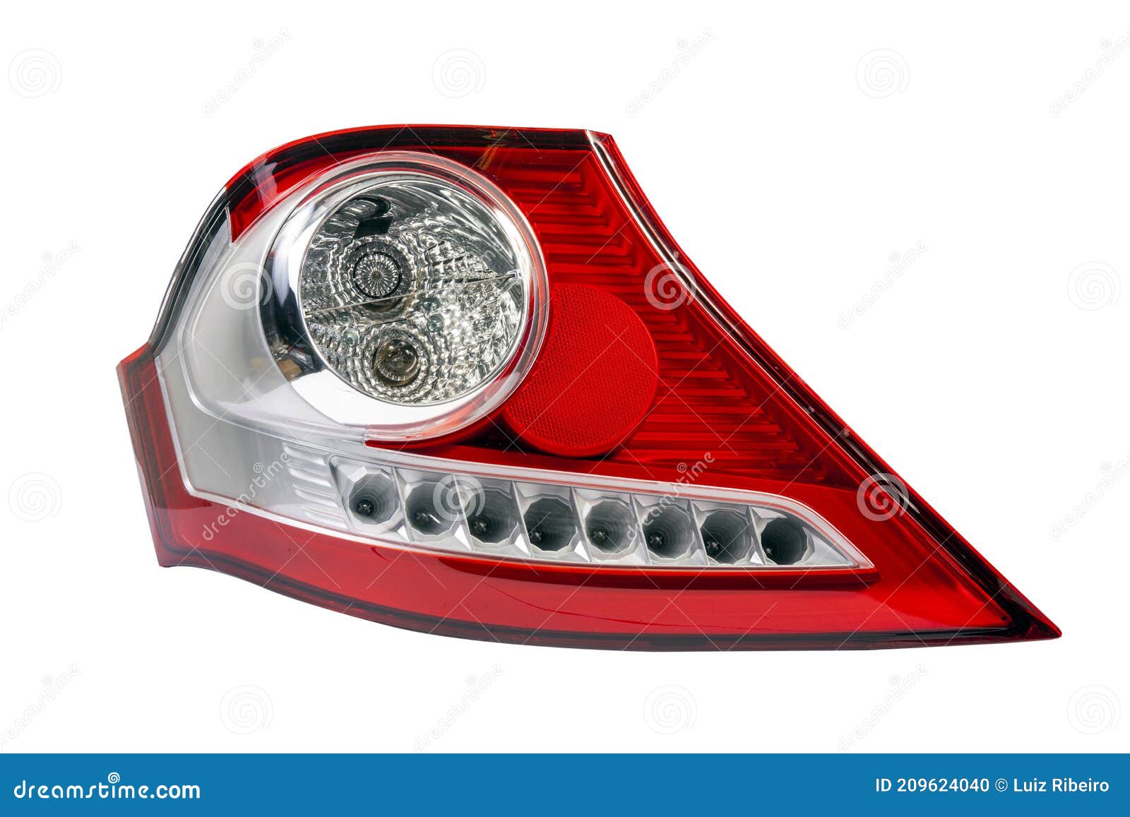 Car Rear Headlight Isolated on White Stock Photo - Image of flashing ...