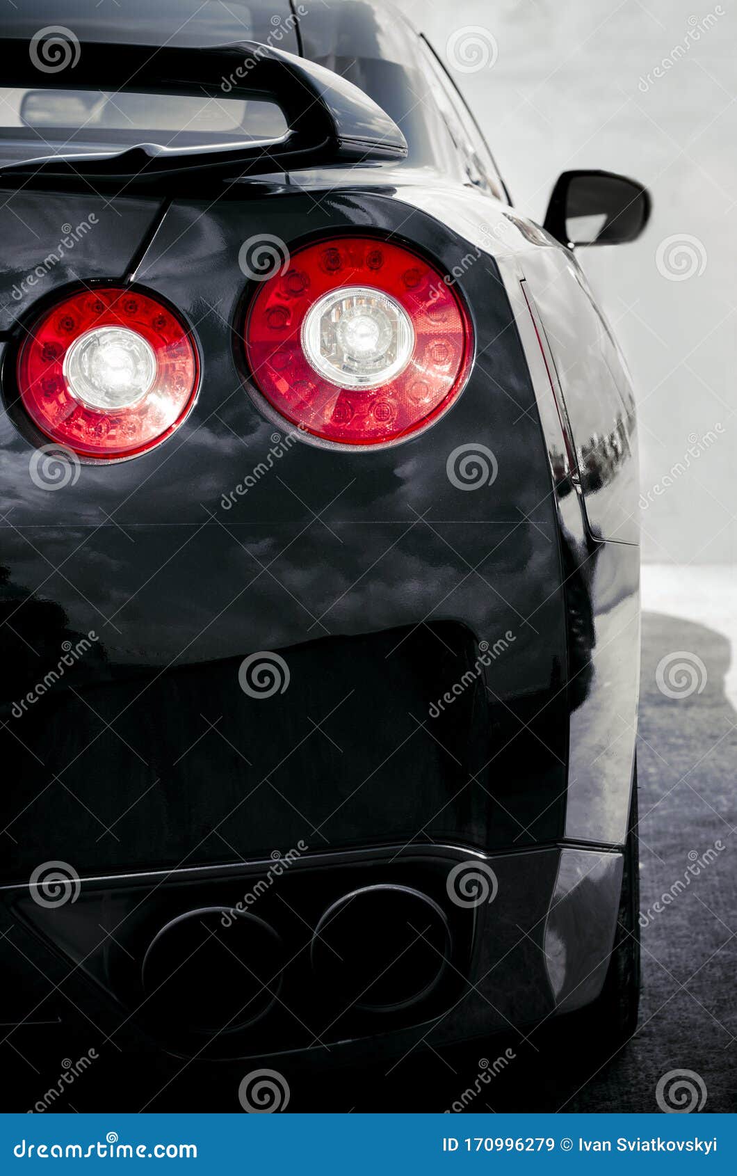 Car Rear Lights with Glossy Surface, Red Backlight Stock Image - Image ...