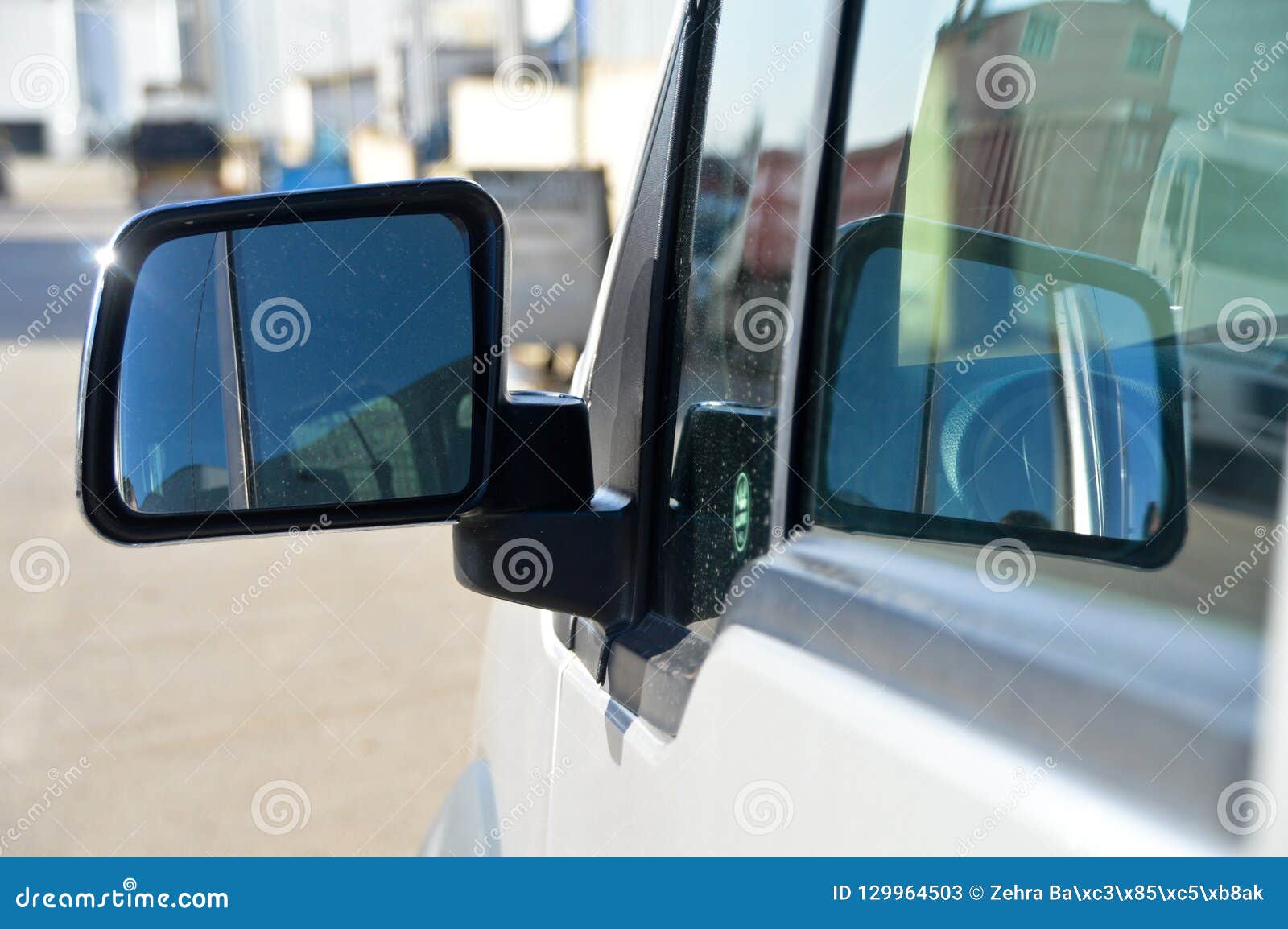 Car and rear view mirror stock image. Image of auto - 129964503