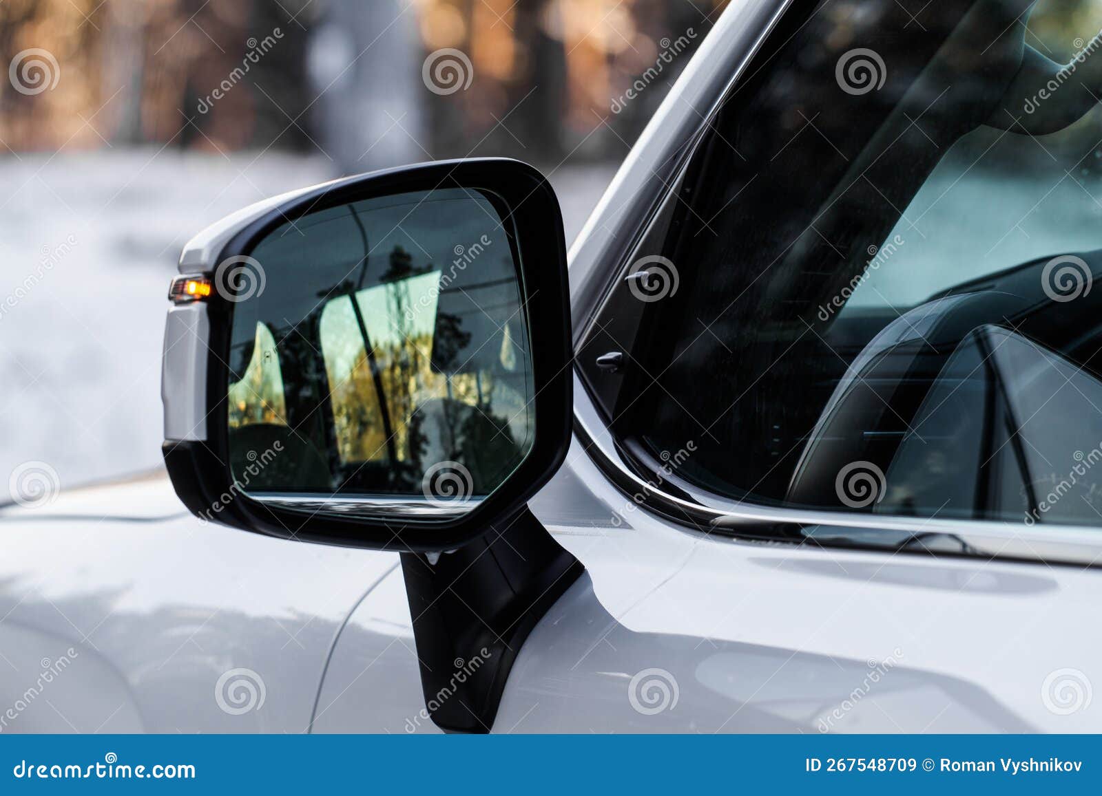 Car Rear-view mirror. stock image. Image of background - 267548709
