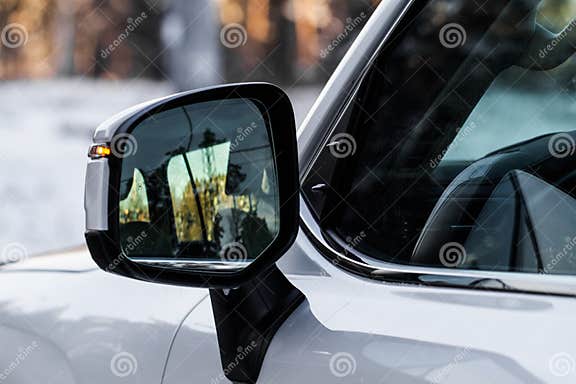 Car Rear-view mirror. stock image. Image of background - 267548709