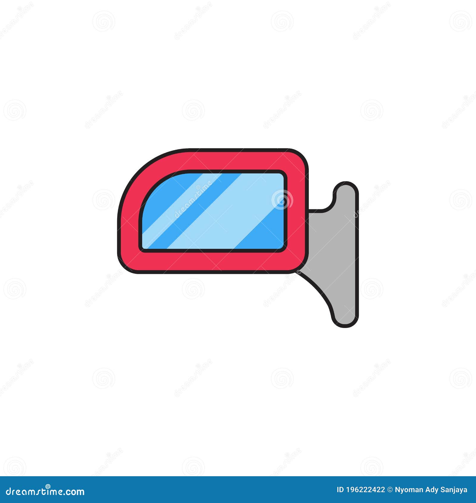 Car Rear View Mirror Vector Icon Symbol Isolated on White Background ...