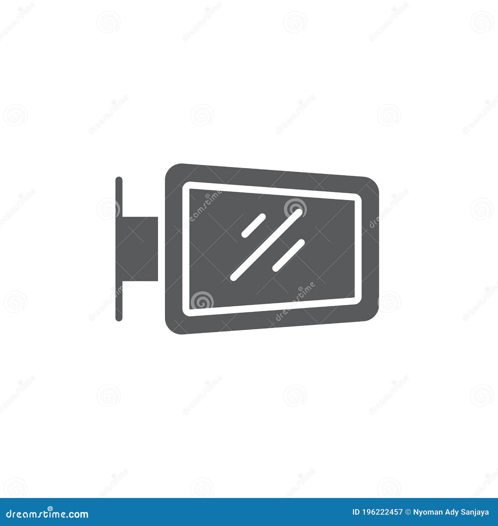 Car Rear View Mirror Vector Icon Symbol Isolated on White Background ...