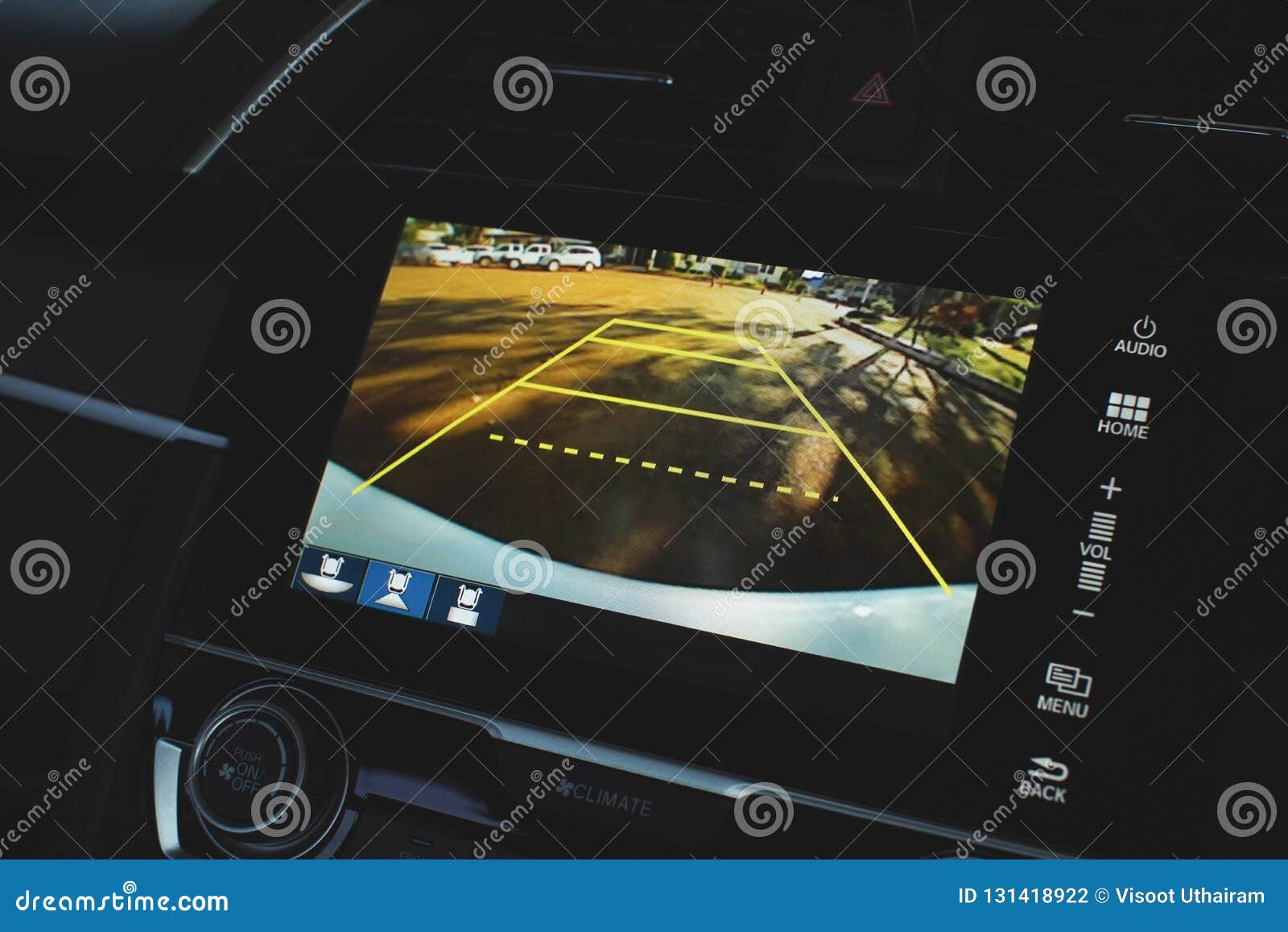 Car Rear View System Monitor Reverse Video Camera Stock Photo - Image ...