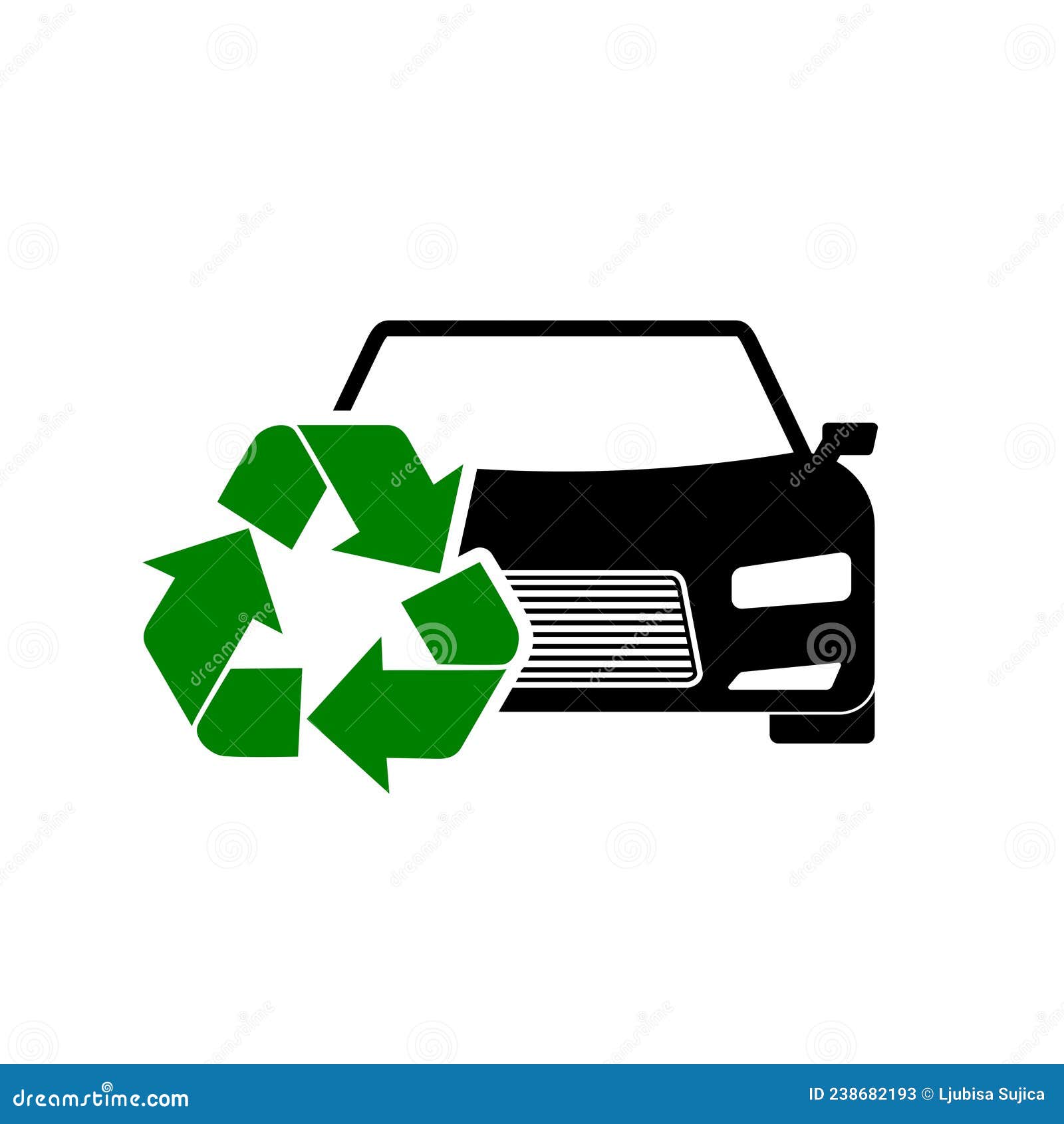 Car Recycling Icon Isolated on White Background Stock Vector ...