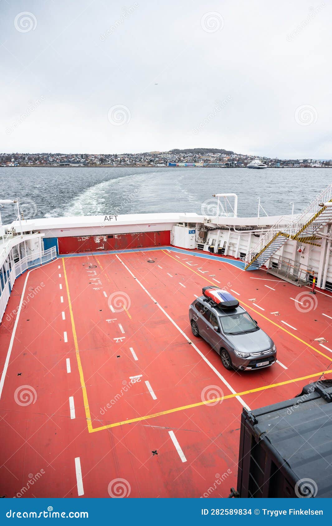 Car on Red Car Deck on a Ferry.. Editorial Stock Image - Image of ...