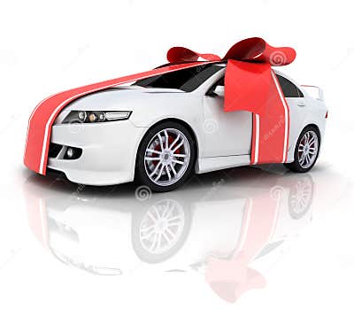 Car and red ribbon stock illustration. Illustration of grant - 27657623
