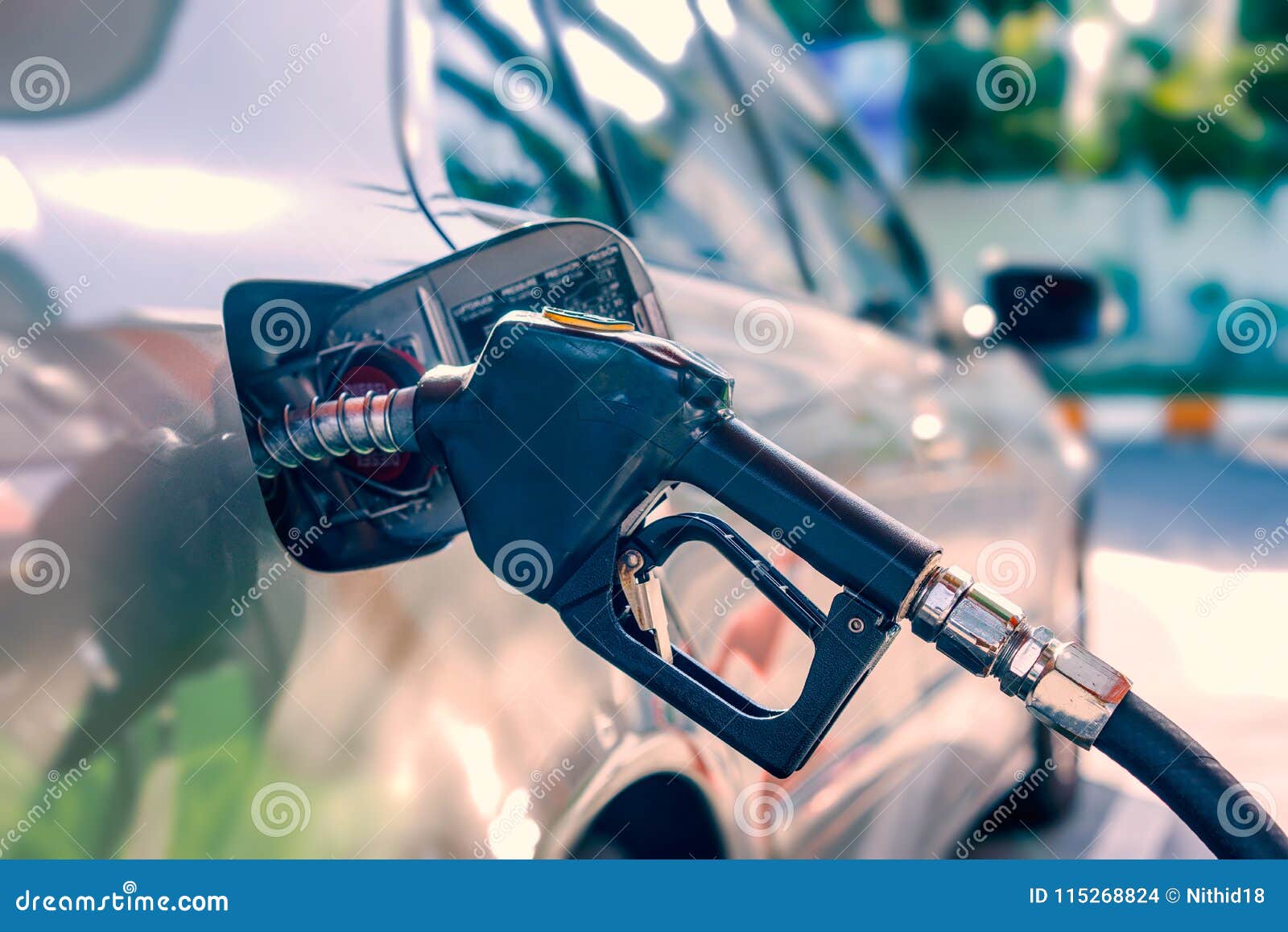Car refuel in gas station stock photo. Image of engine - 115268824
