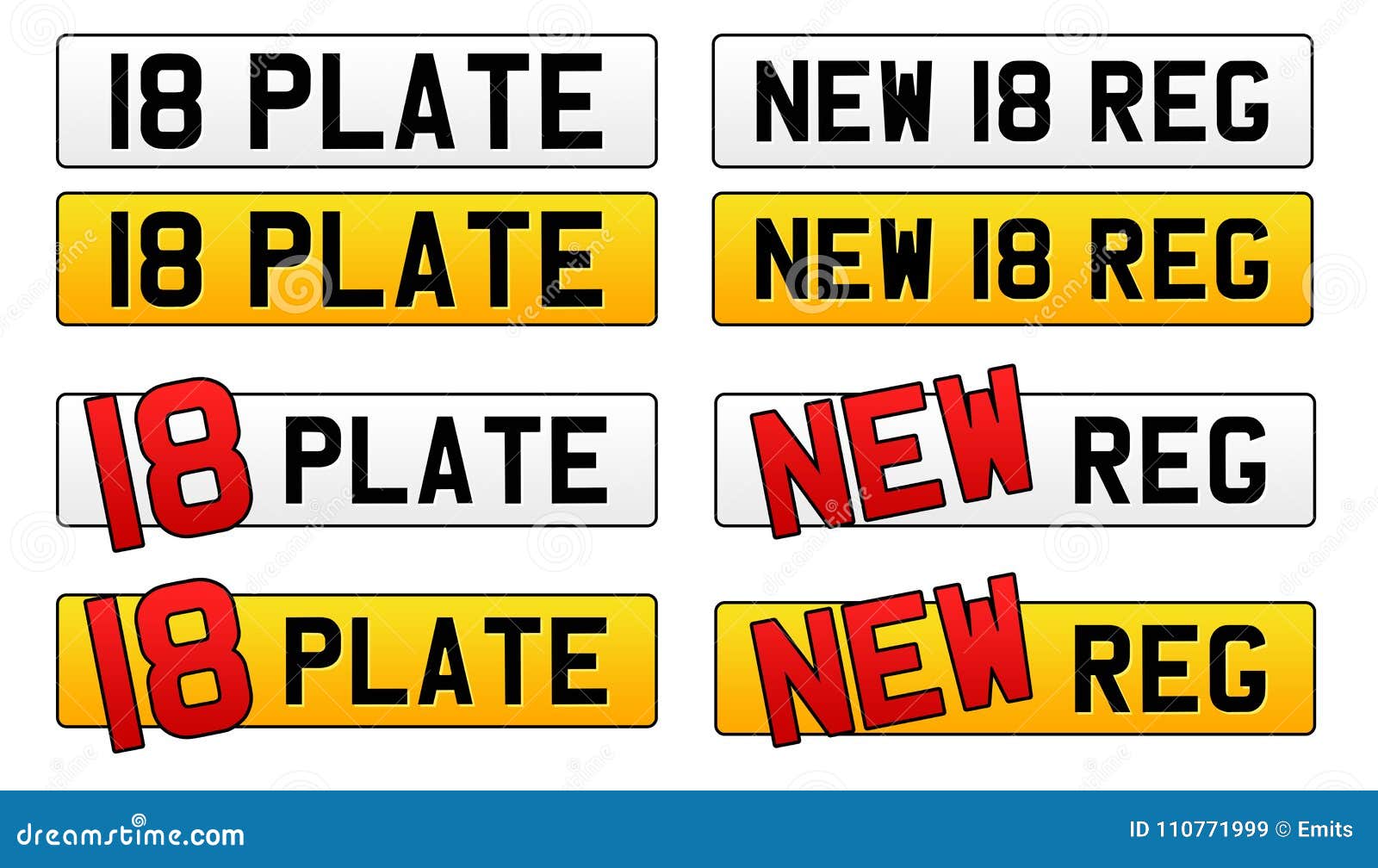 2018 Car Registration Number License Plate Stock Illustration ...