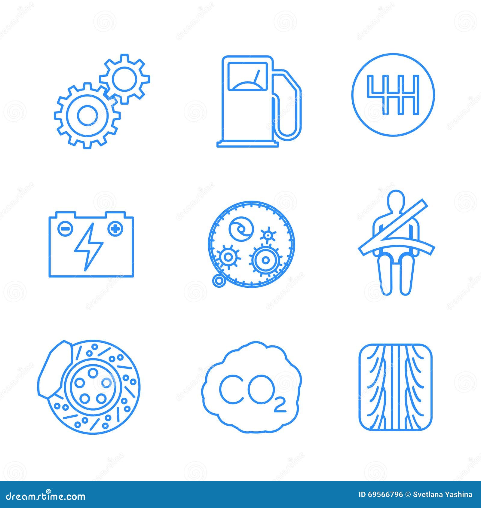 Car related icons on white stock vector. Illustration of pictogram ...