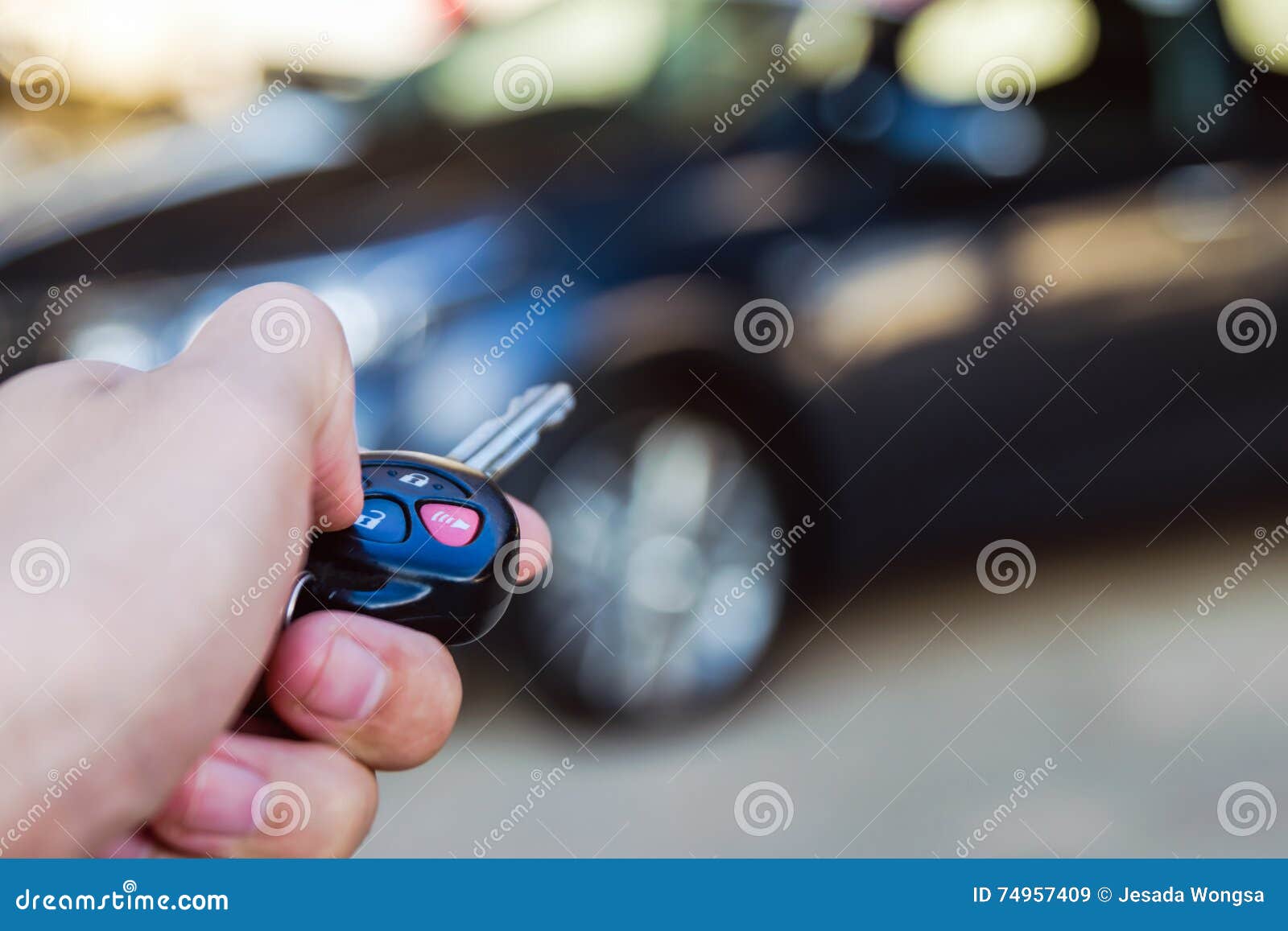 Car Remote Control in Hand Man Stock Image - Image of owner, thumb ...