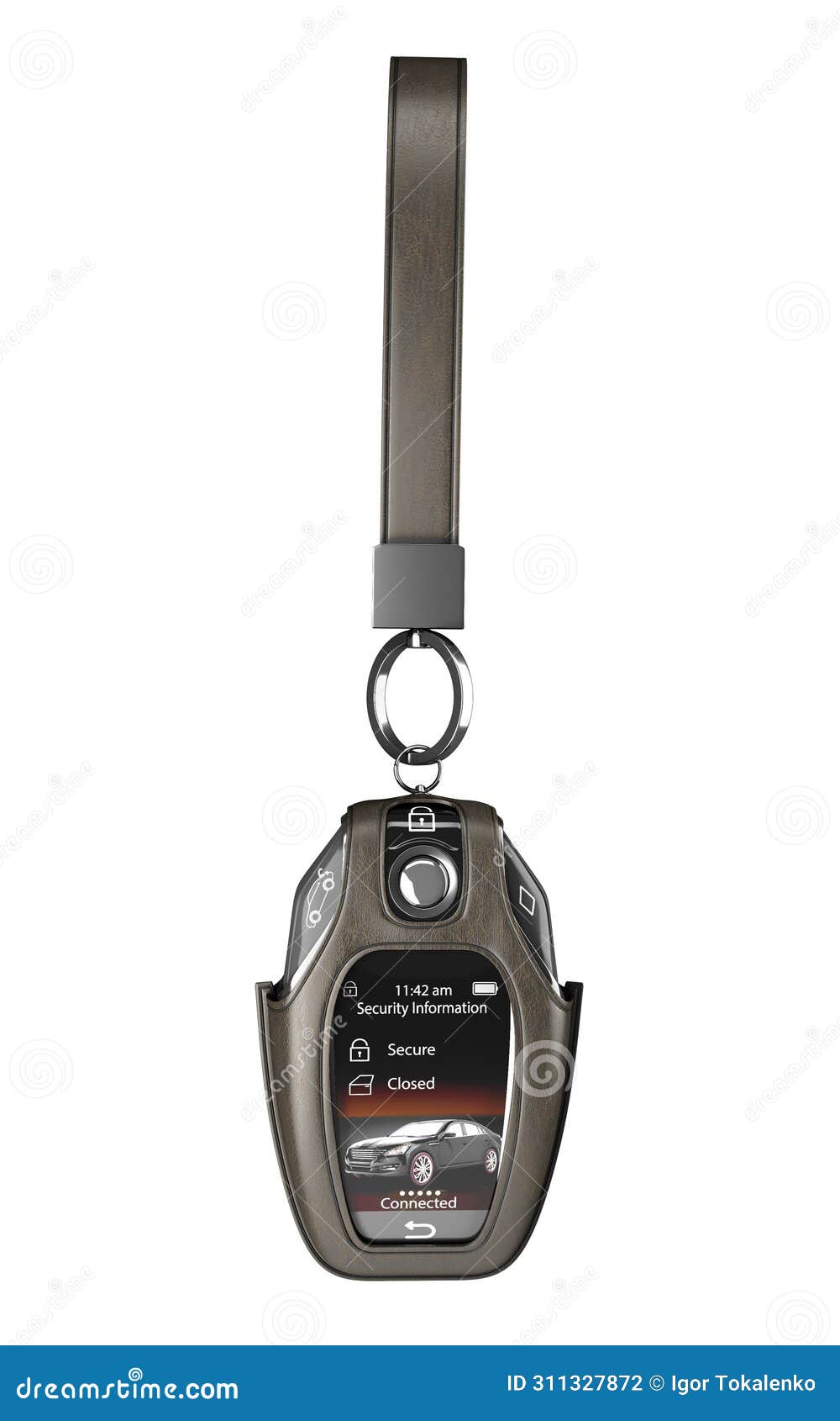 Car Remote Control Key Realistic Front View 3d Render Alarm System with ...