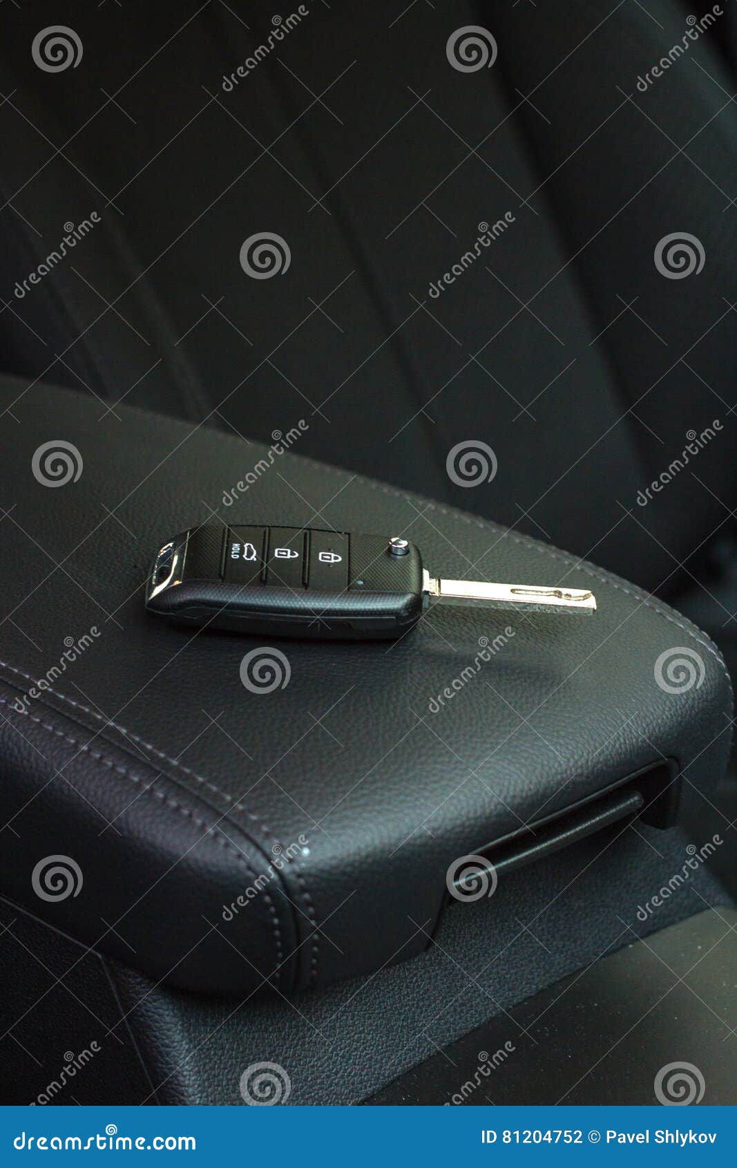 Car Remote Control Key in Vehicle Interior Stock Photo - Image of ...