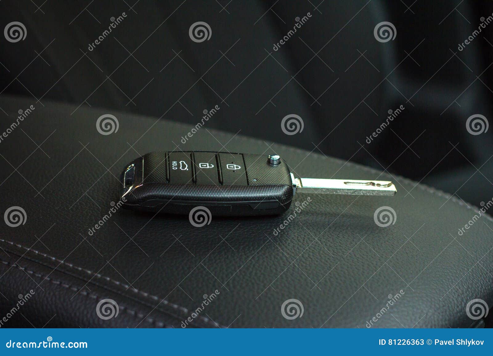 Car Remote Control Key in Vehicle Interior Stock Image - Image of ...