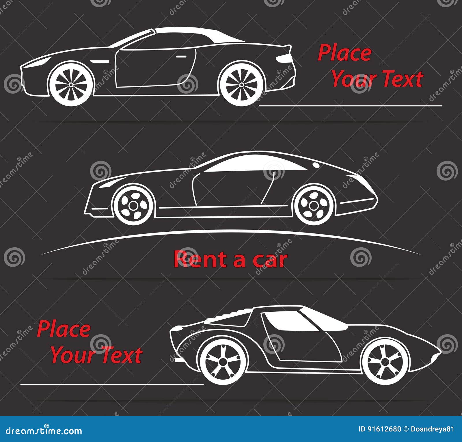 Car Rent Abstract Lines Vector. Set. Vector Illustration Stock Vector ...