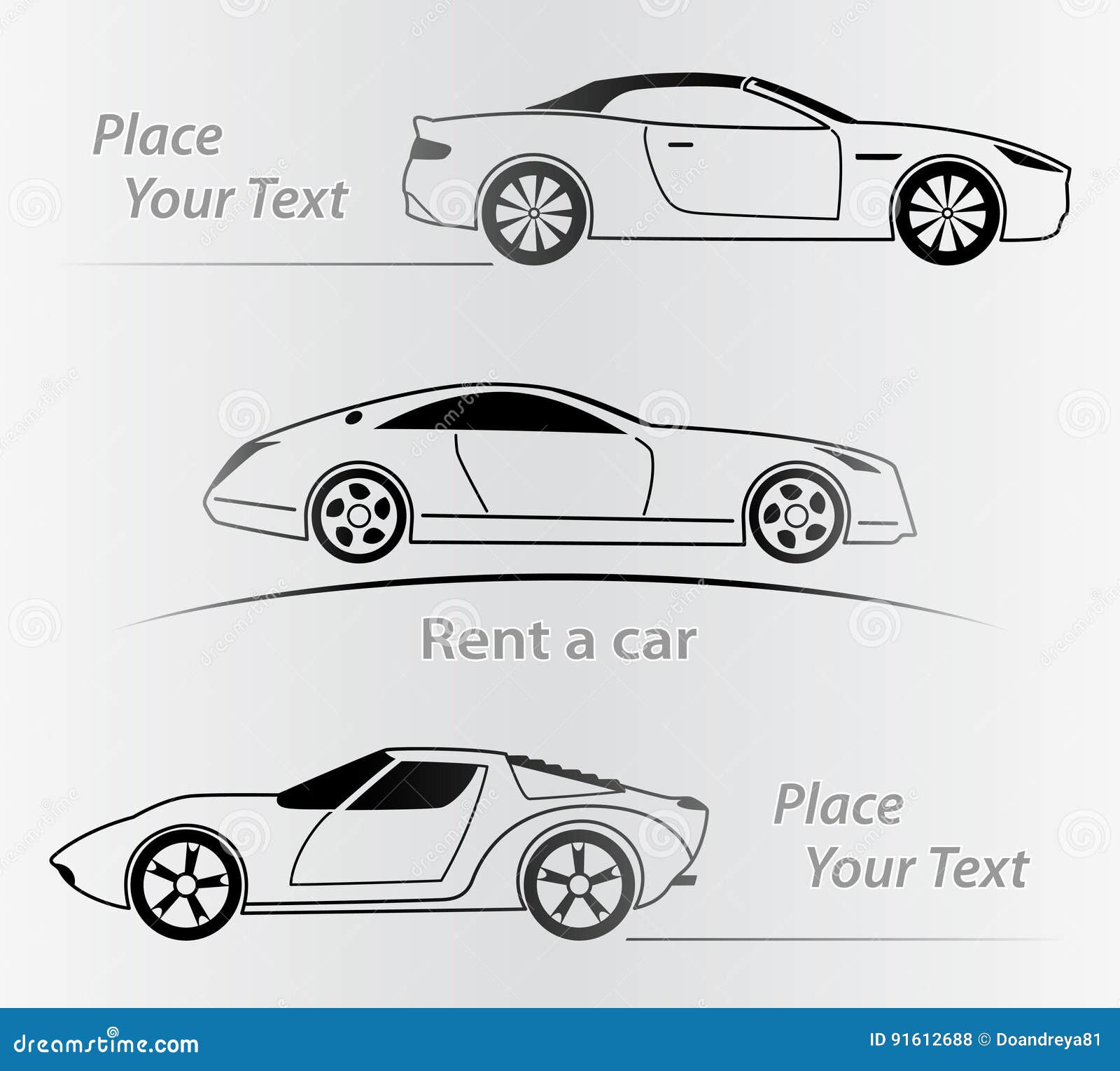 Car Rent Abstract Lines Vector. Set. Vector Illustration Stock Vector ...