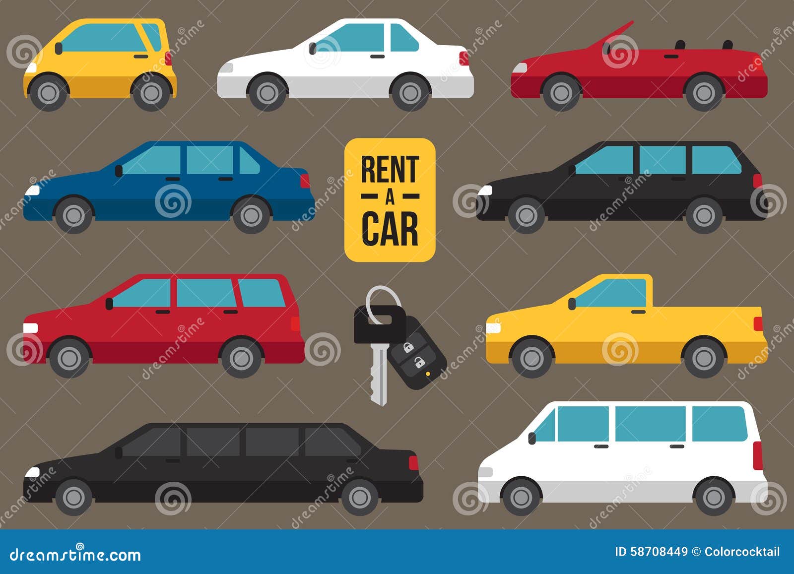 Car rent types stock vector. Illustration of drive, service - 58708449