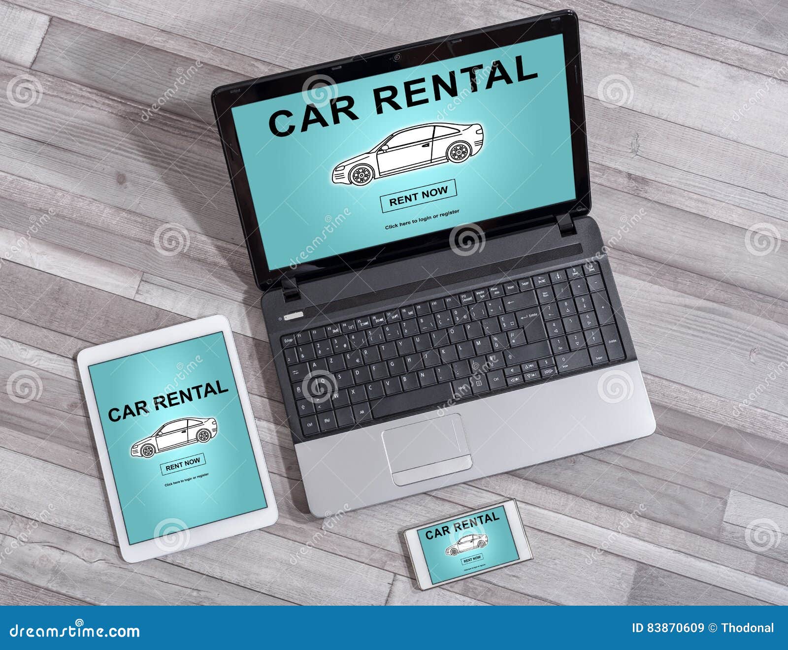Car Rental Concept on Different Devices Stock Image - Image of website ...