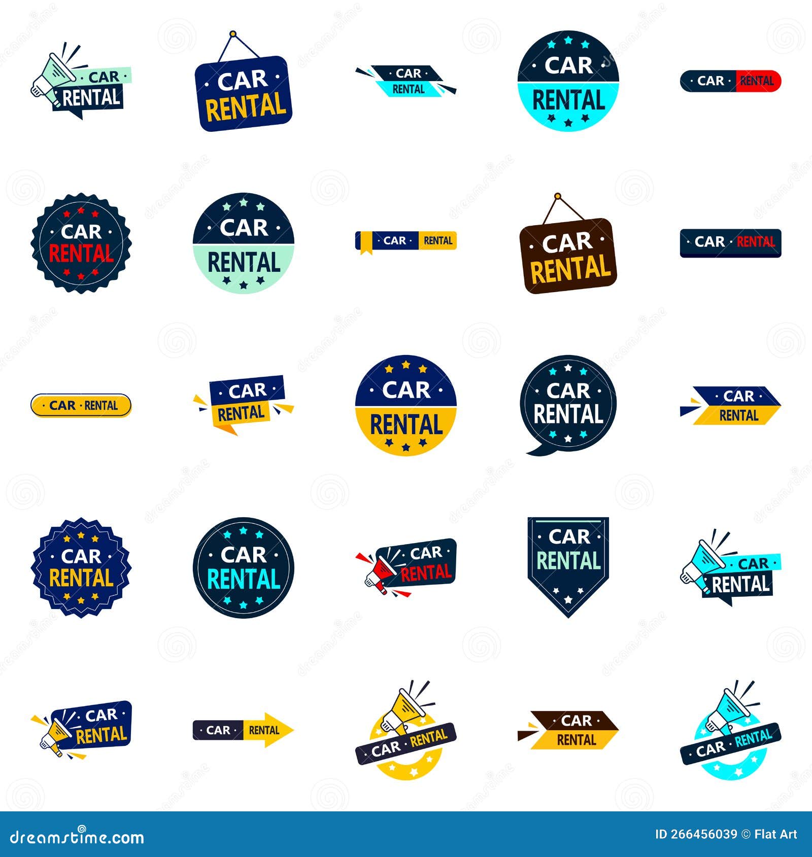 Car Rental 25 Unique Vector Elements for a Fresh and Distinctive Brand ...